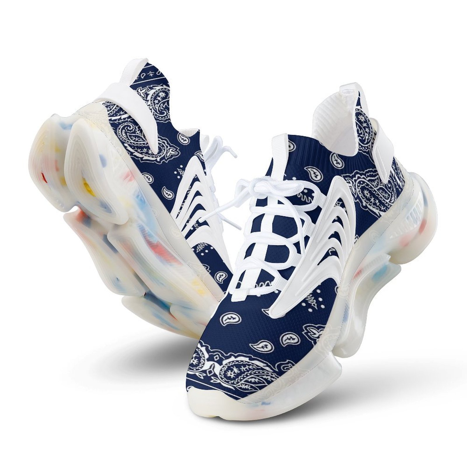 Bandana Blue - Navy Blue Walking Shoes for Men Woman Lightweight Tennis ...