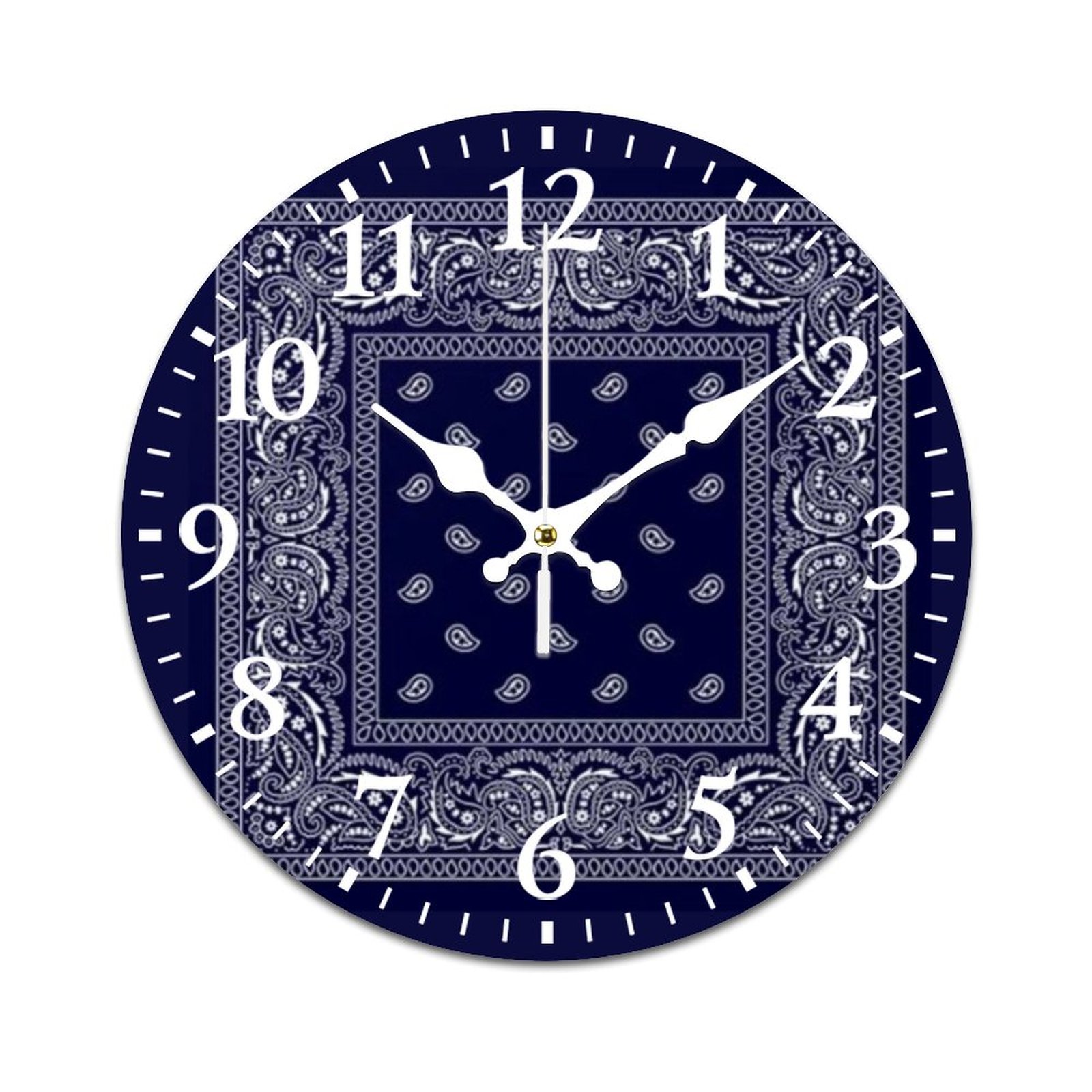 Bandana Blue Wall Clock Modern Design Clocks Wall Hanging Home Office ...