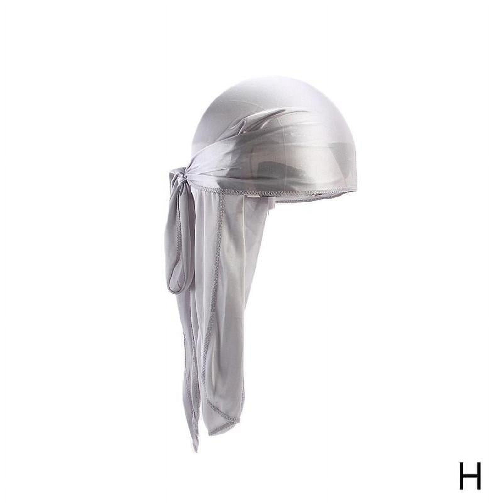 Bandana Doo Durag Headwear Long Tail Soft Silk Pirate Cap Wrap Unisex ...