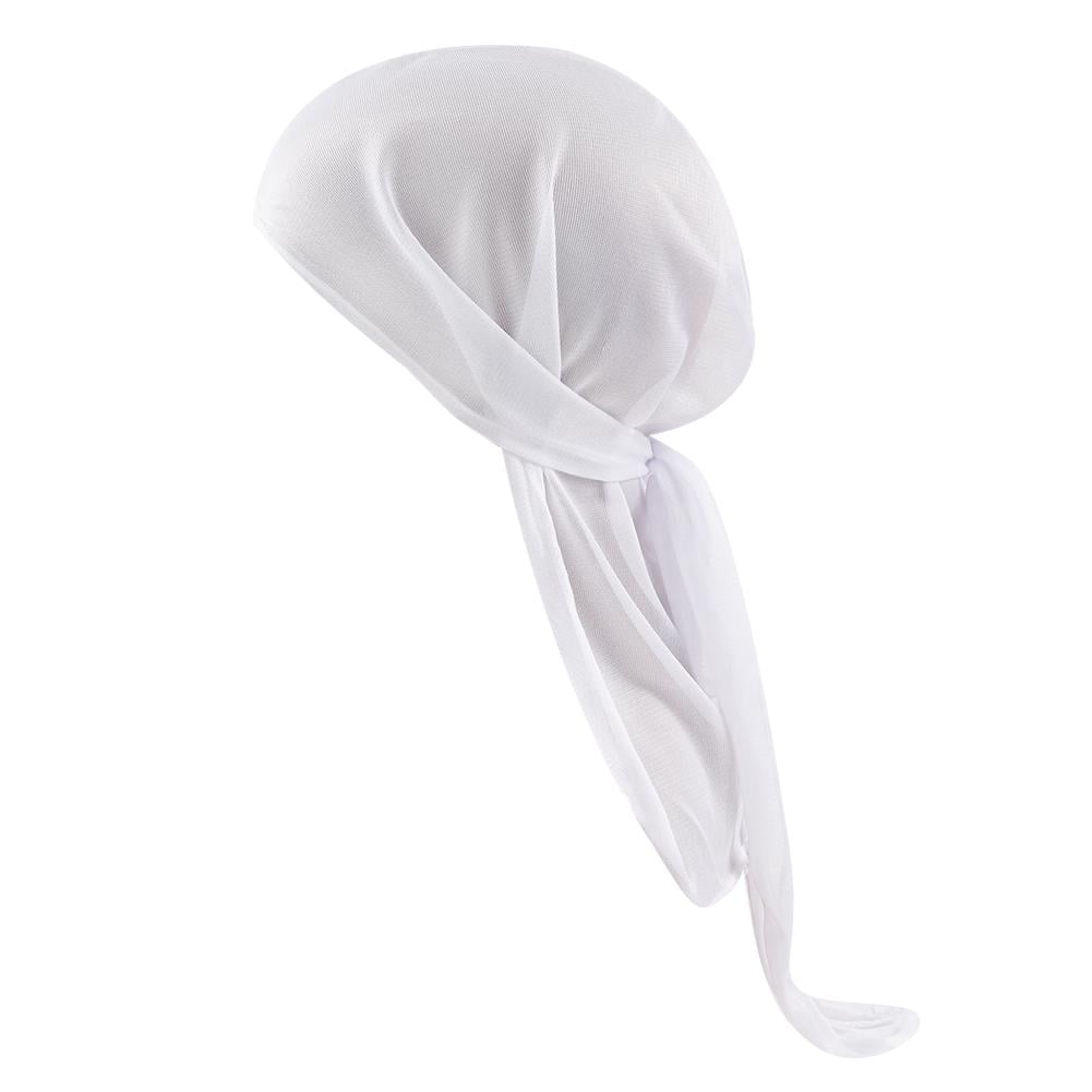 Bandana Doo Durag Headwear Long Tail Soft Silk Pirate Cap Wrap Women ...