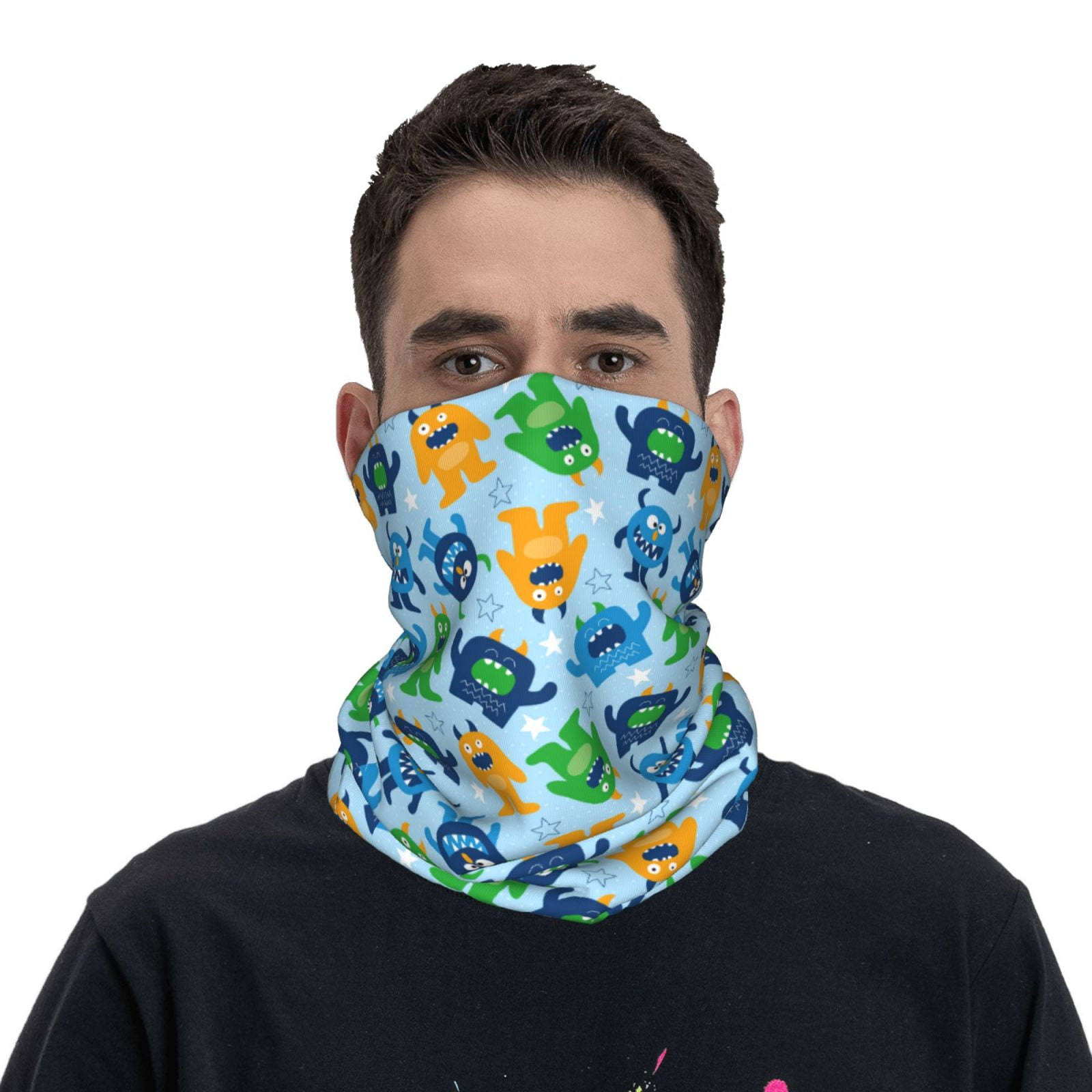 Bandana Neck Gaiter Face Mask - Cartoon Monster Breathable Soft Neck ...
