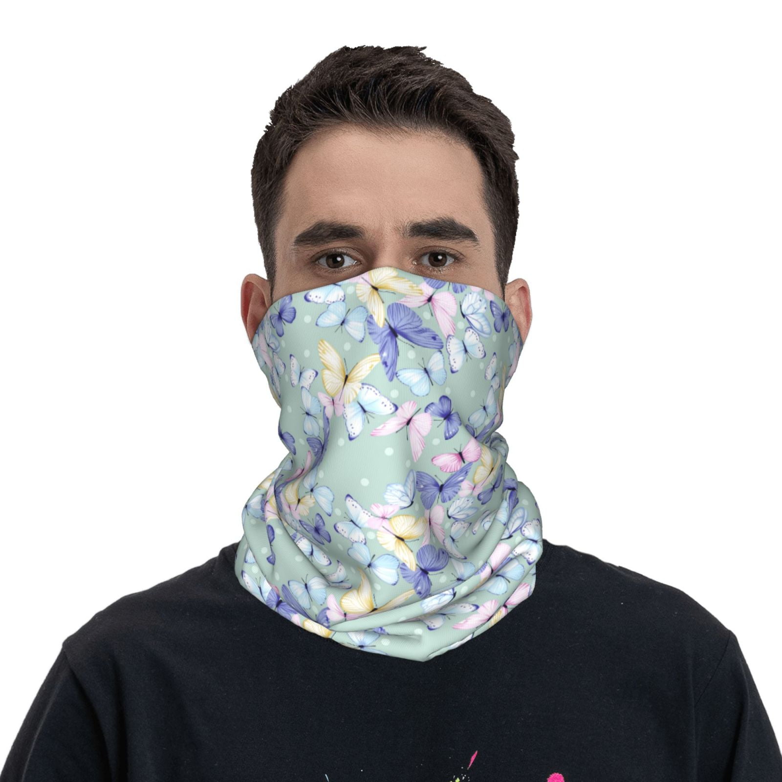 Bandana Neck Gaiter Face Mask - Colorful Butterfly Breathable Soft Neck ...