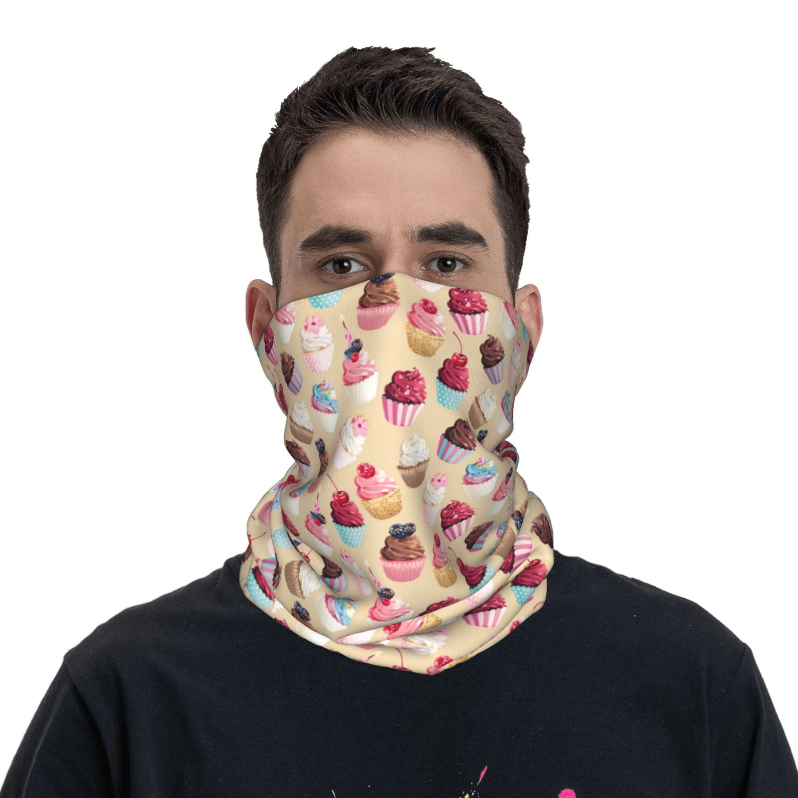 Bandana Neck Gaiter Face Mask - Cute Fruit Ice Cream Print Breathable ...