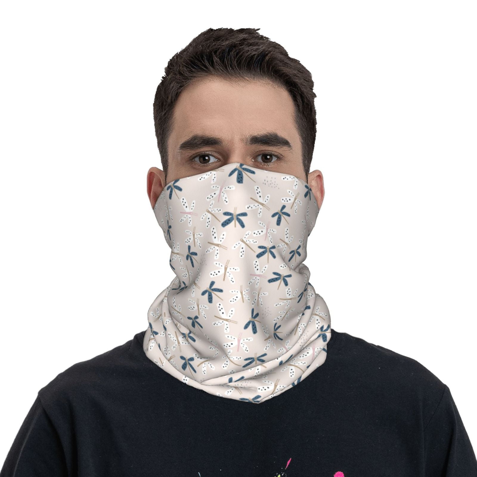 Bandana Neck Gaiter Face Mask - Dots dragonflies Breathable Soft Neck ...