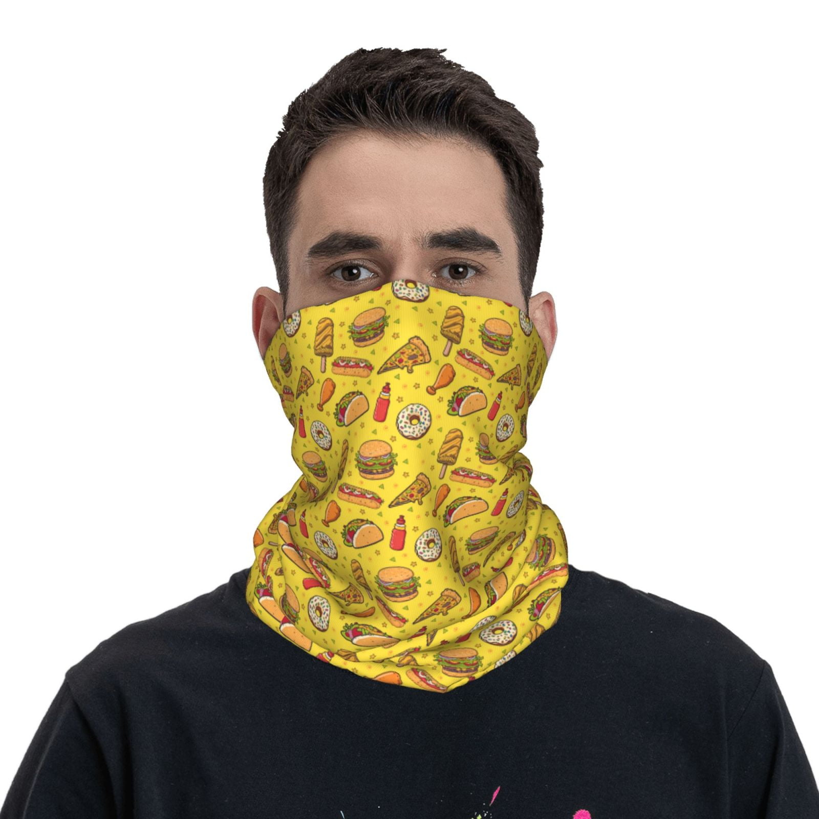Bandana Neck Gaiter Face Mask - Fast Food 1 Breathable Soft Neck Gaiter ...
