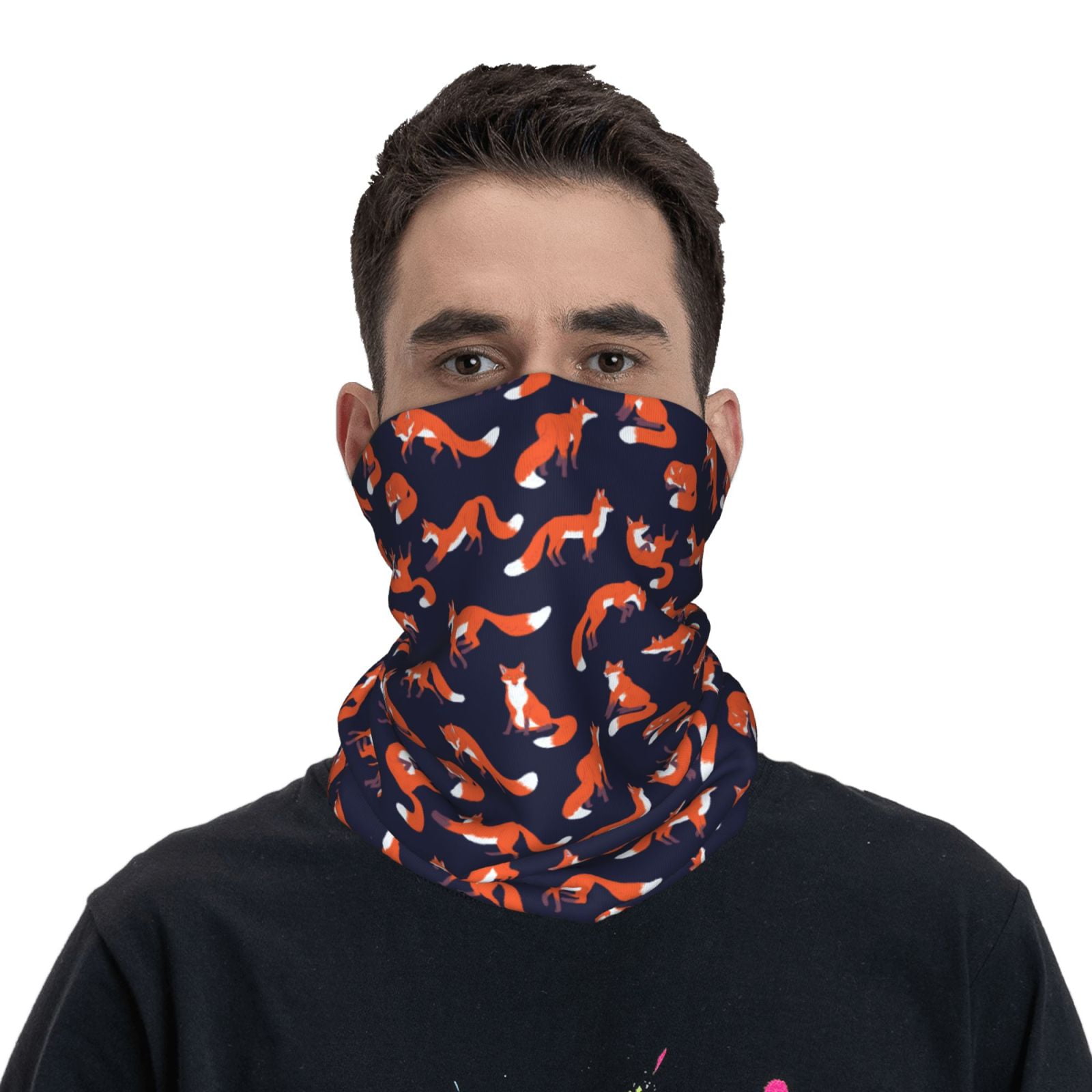 Bandana Neck Gaiter Face Mask - Foxes In Different Poses Breathable ...