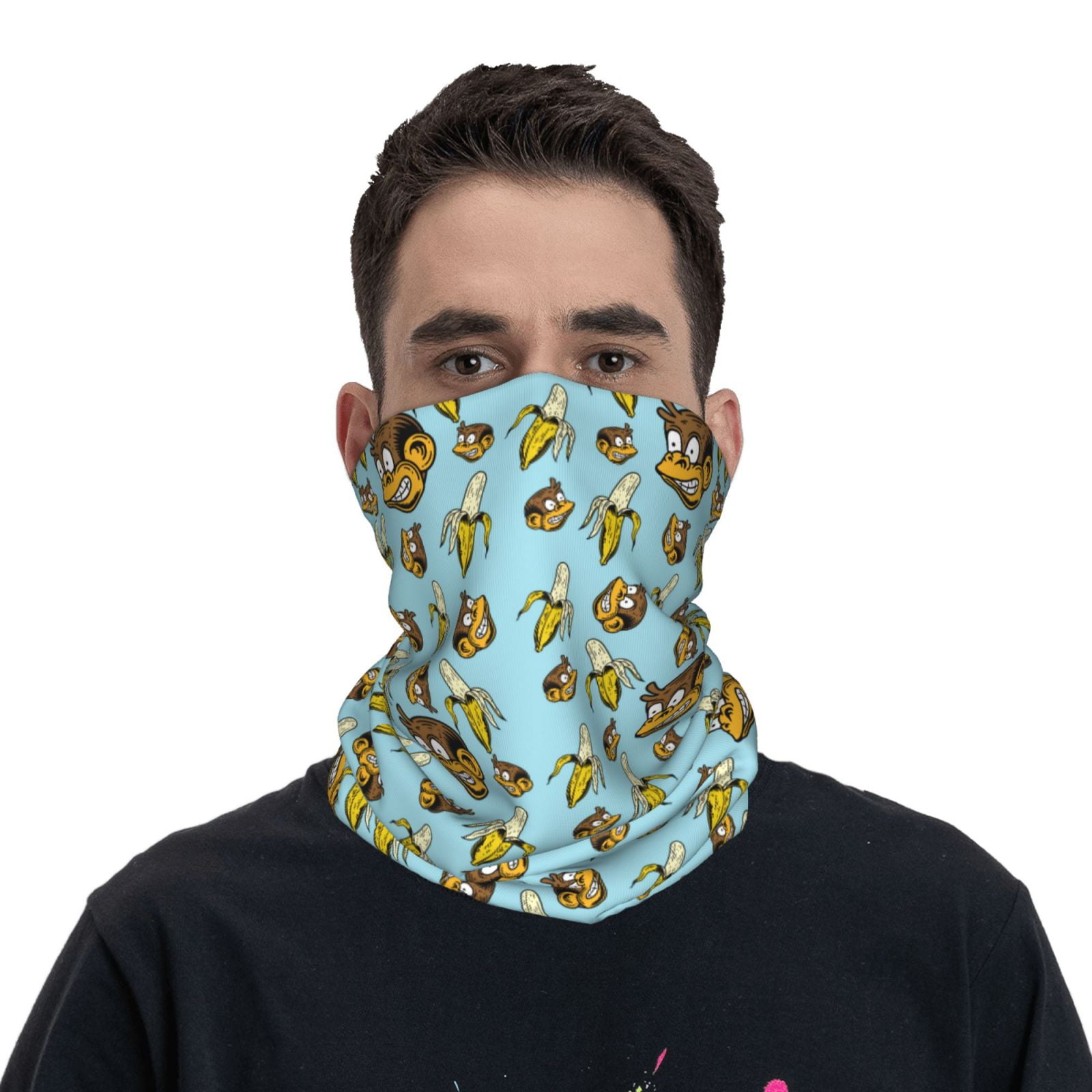 Bandana Neck Gaiter Face Mask - Funny Banana Monkey Breathable Soft ...