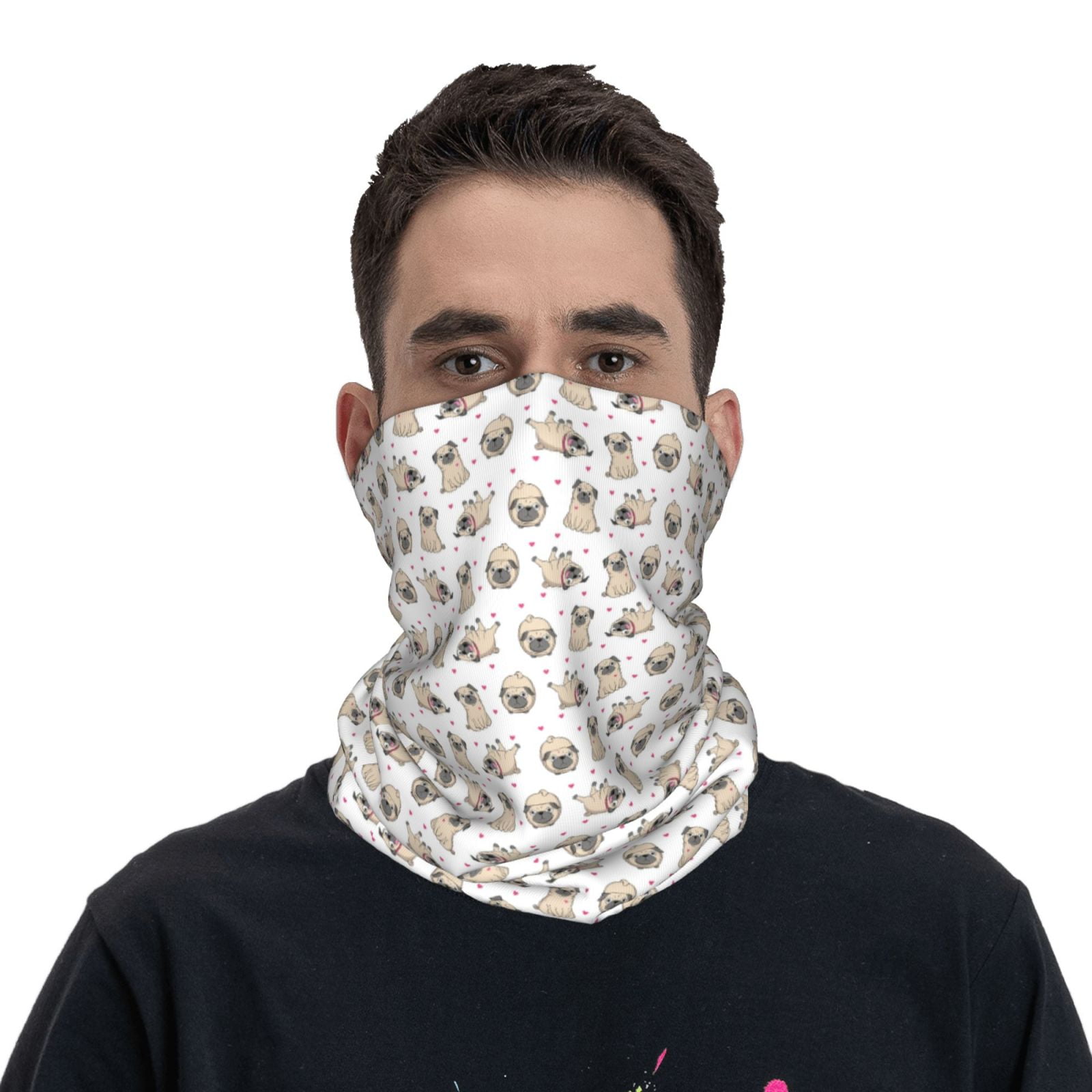 Bandana Neck Gaiter Face Mask - Pugs Breathable Soft Neck Gaiter Face ...