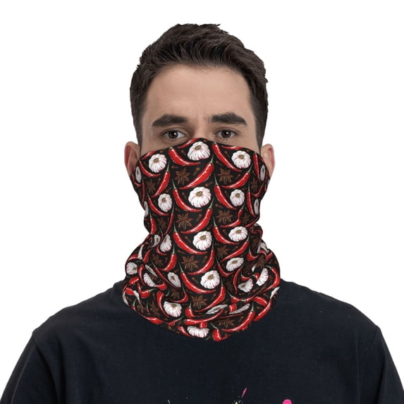 Bandana Neck Gaiter Face Mask - Red Hot Chili 1 Breathable Soft Neck ...