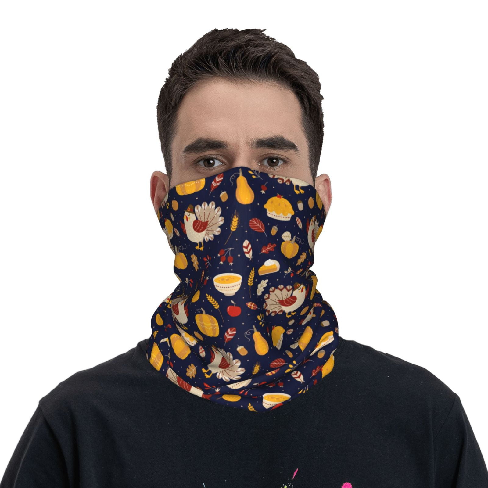 Bandana Neck Gaiter Face Mask - Turkey And Autumn Breathable Soft Neck ...