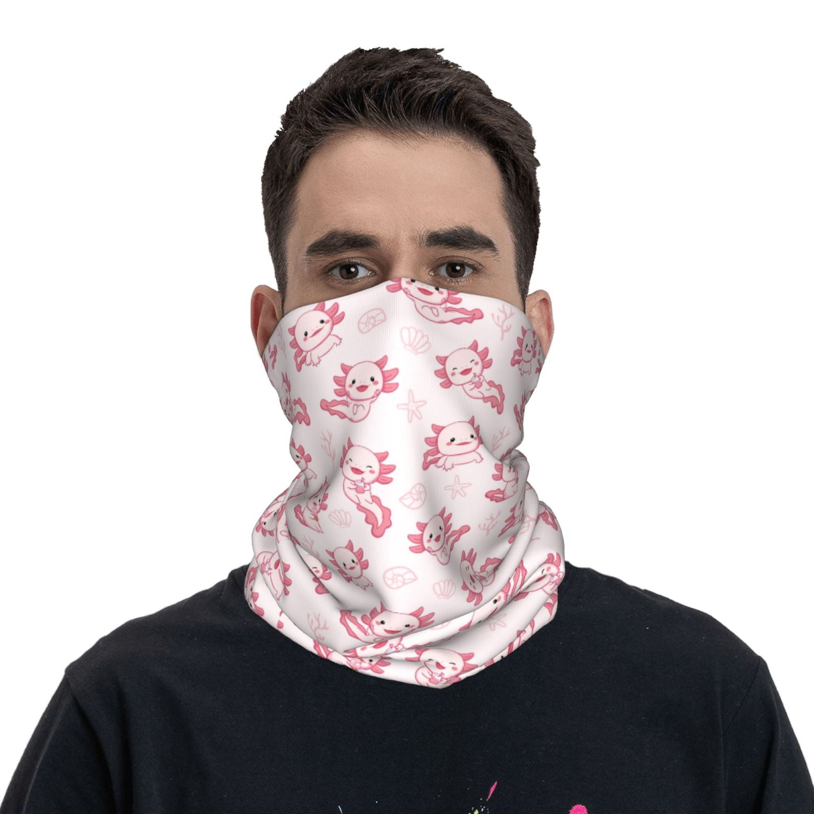 Bandana Neck Gaiter Face Mask - axolotl salamander funny pink ...