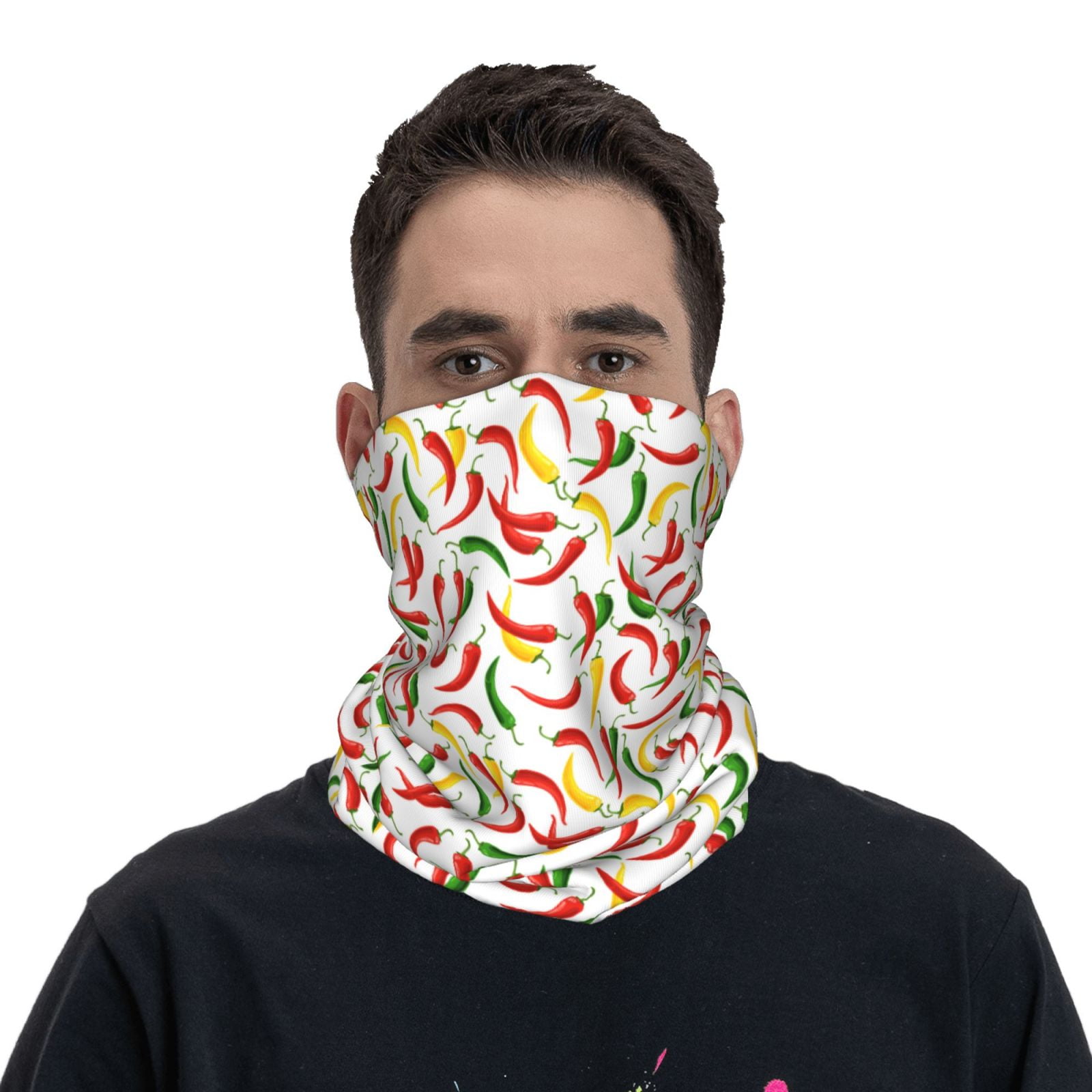 Bandana Neck Gaiter Face Mask - bell Pepper colorful Breathable Soft ...