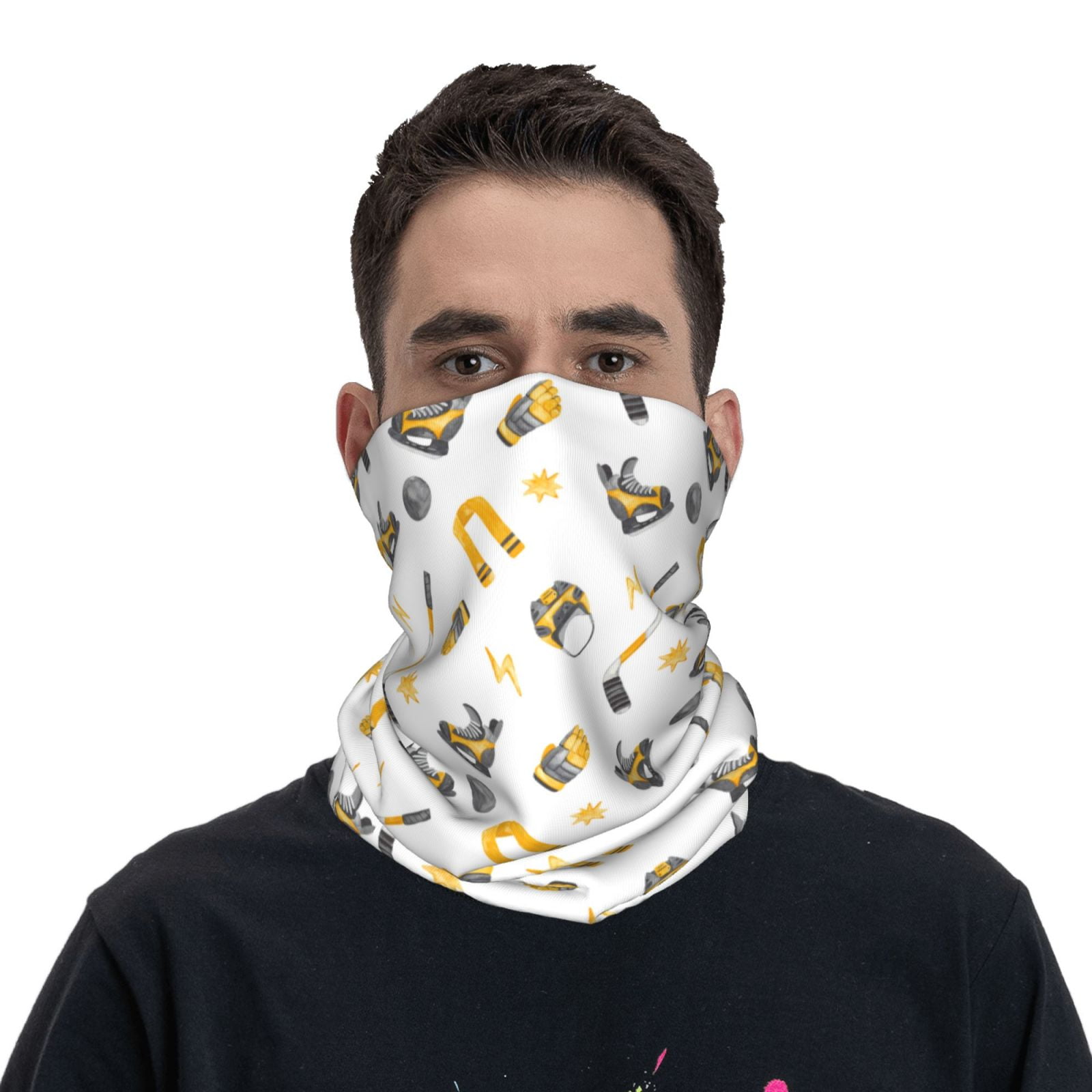 Bandana Neck Gaiter Face Mask - hockey skates stick puck helmet ...