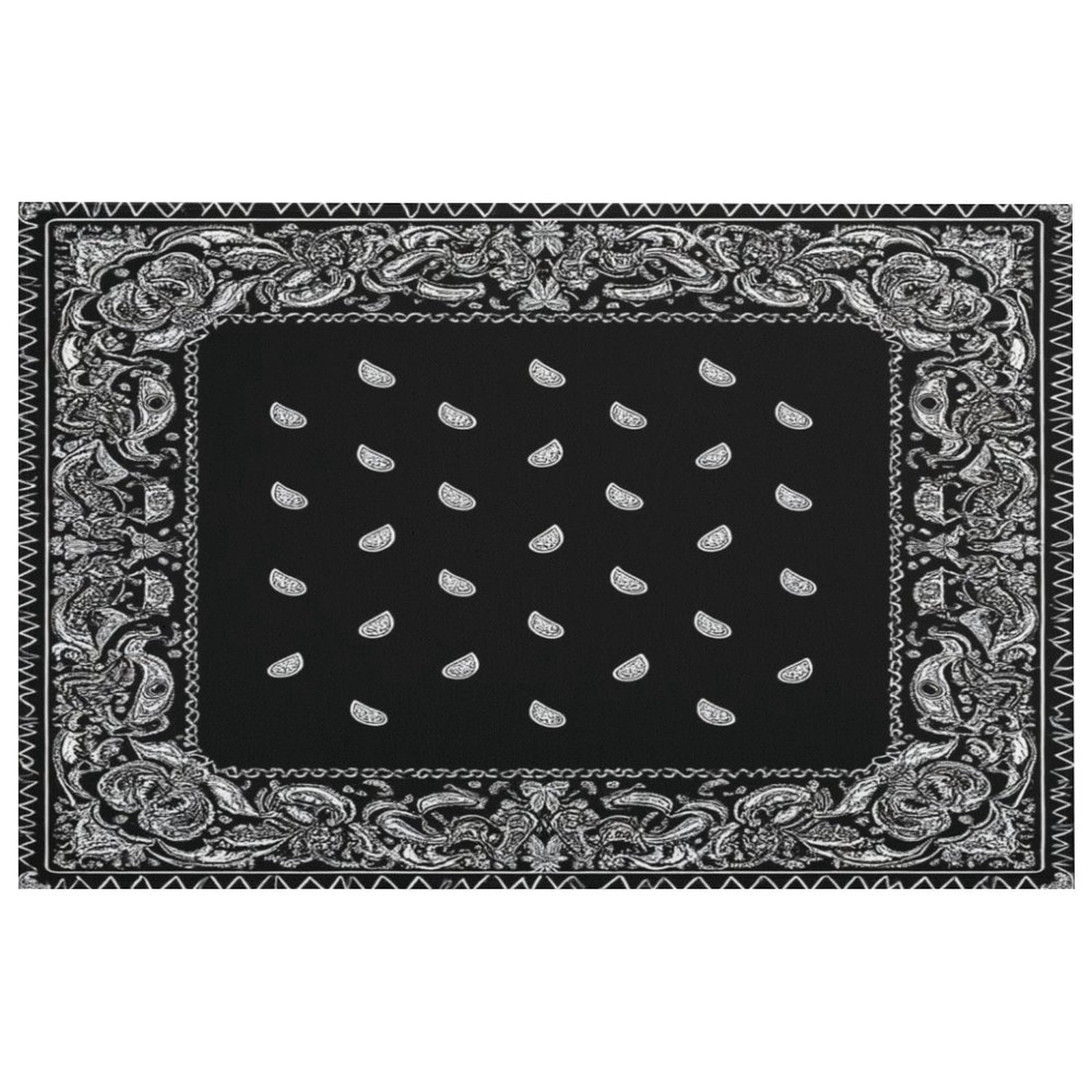 Bandana Paisley Black White Adult Home Decor Bedroom Living Room ...
