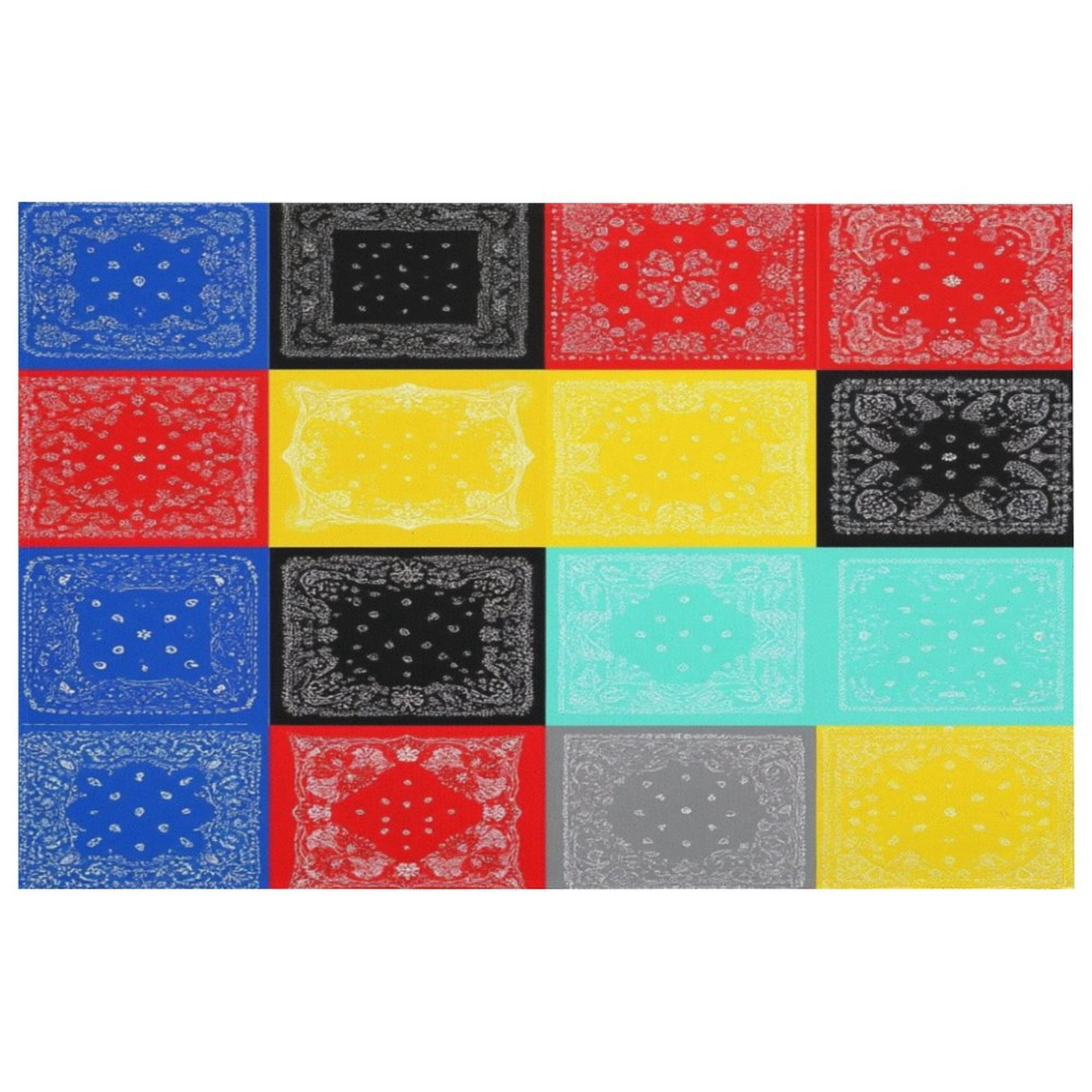 Bandana Paisley Patchwork Pattern Adult Home Decor Bedroom Living Room ...