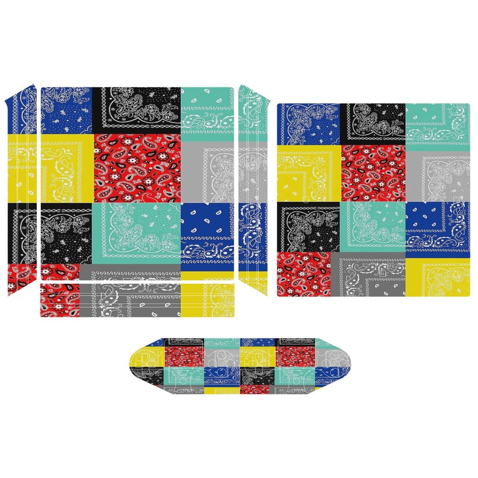 Bandana Paisley Patchwork Pattern PS4/PS4 Pro/PS4 Slim Skin Sticker For ...