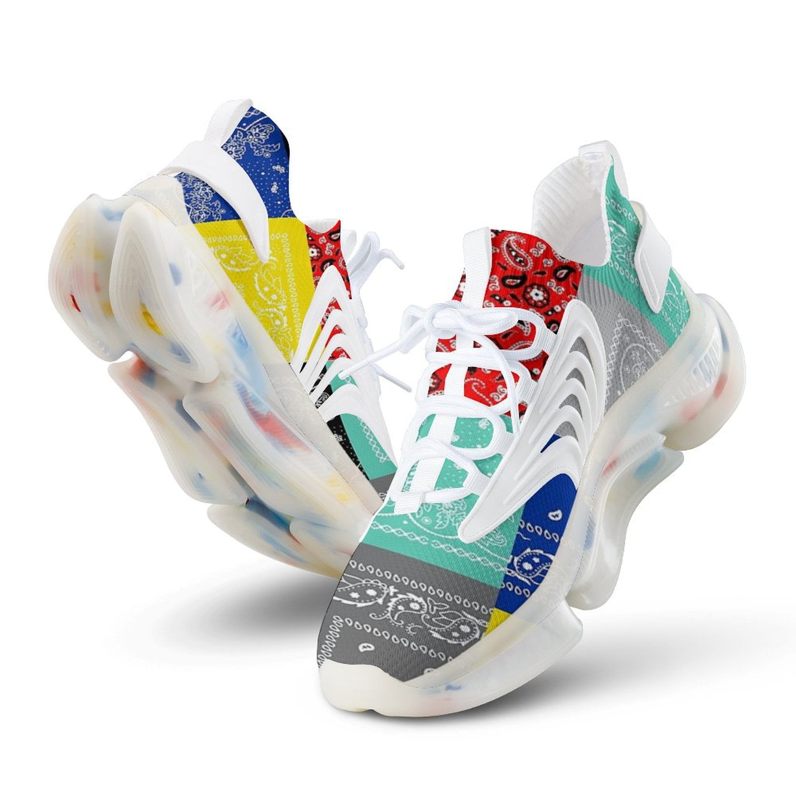 Bandana Paisley Patchwork Pattern Walking Shoes for Men Woman ...