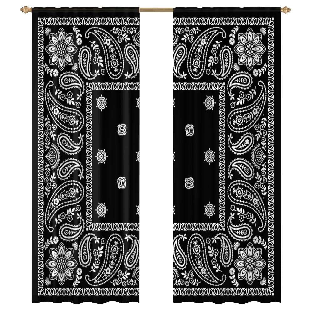 Bandana Paisley Tulle Curtains For Living Room Chiffon Sheer Voile ...