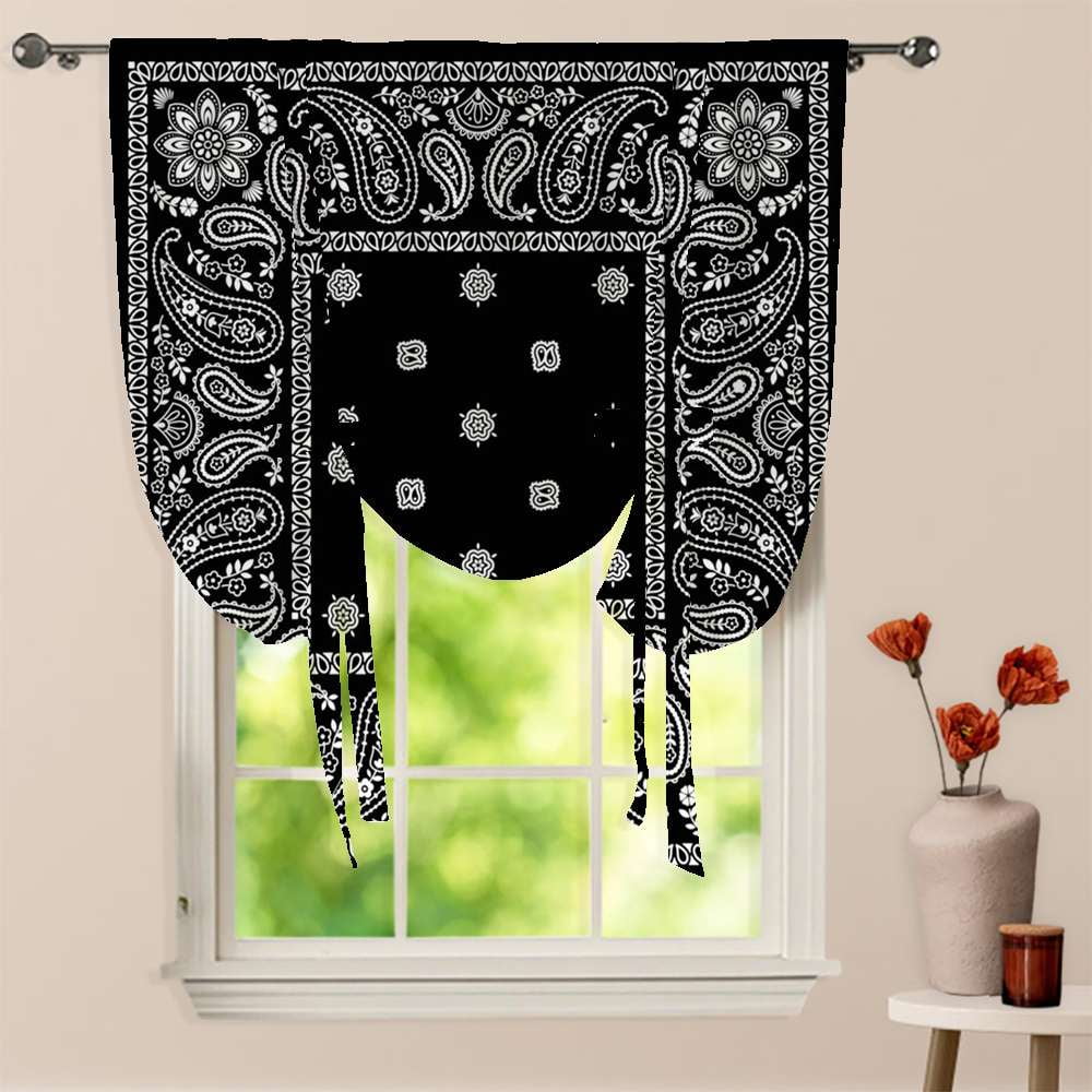 Bandana Paisley Window Curtain for Living Room Roman Curtain Kitchen ...