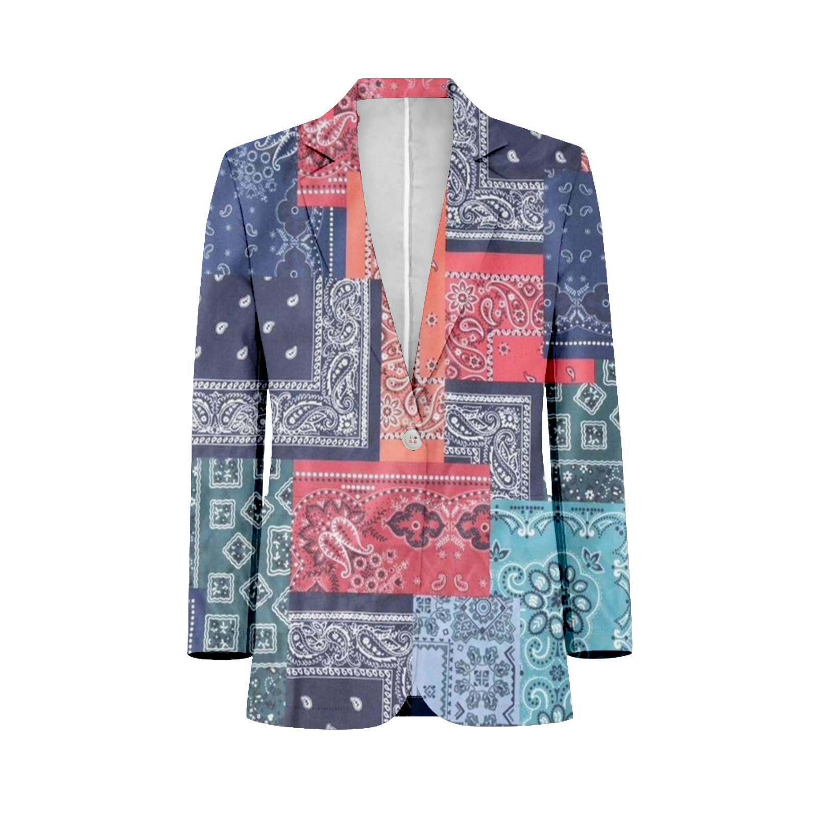 Bandana Patchwork Quilt Men's Suit Blazer Casual Party Wear Slim Fit ...