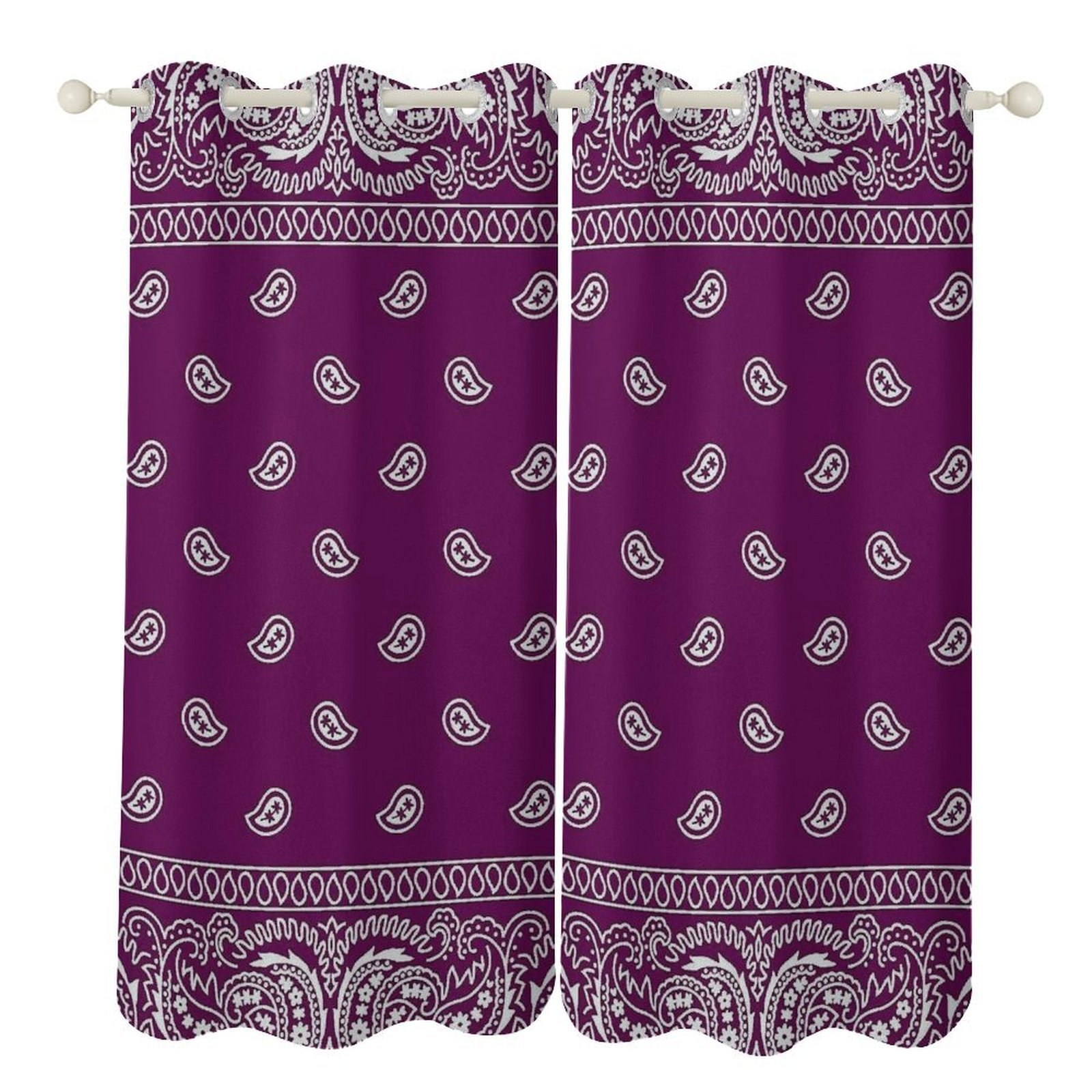 Bandana Pattern 2 Panels Blackout Curtains for Bedroom Living Room ...