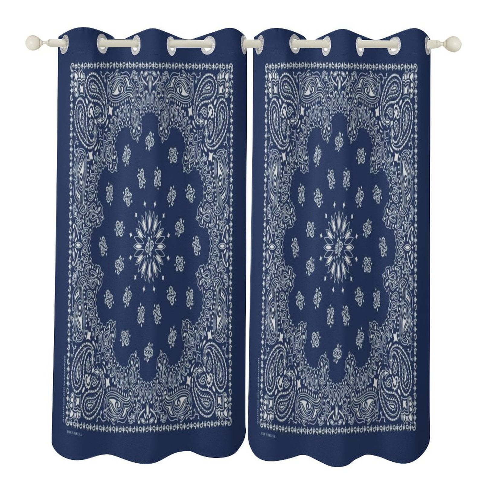 Bandana Pattern 2 Panels Blackout Curtains for Bedroom Living Room ...