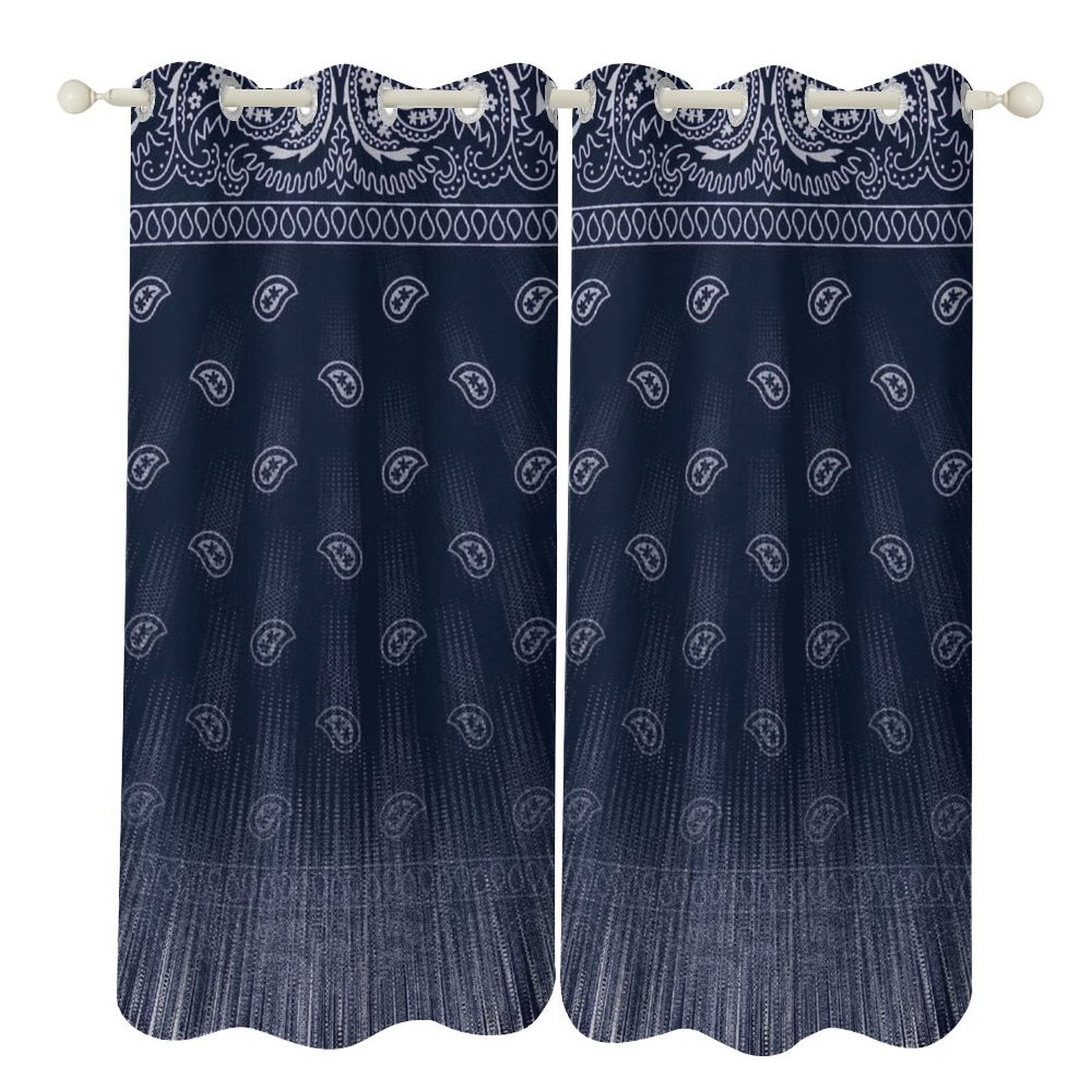 Bandana Pattern 2 Panels Blackout Curtains for Bedroom Living Room ...