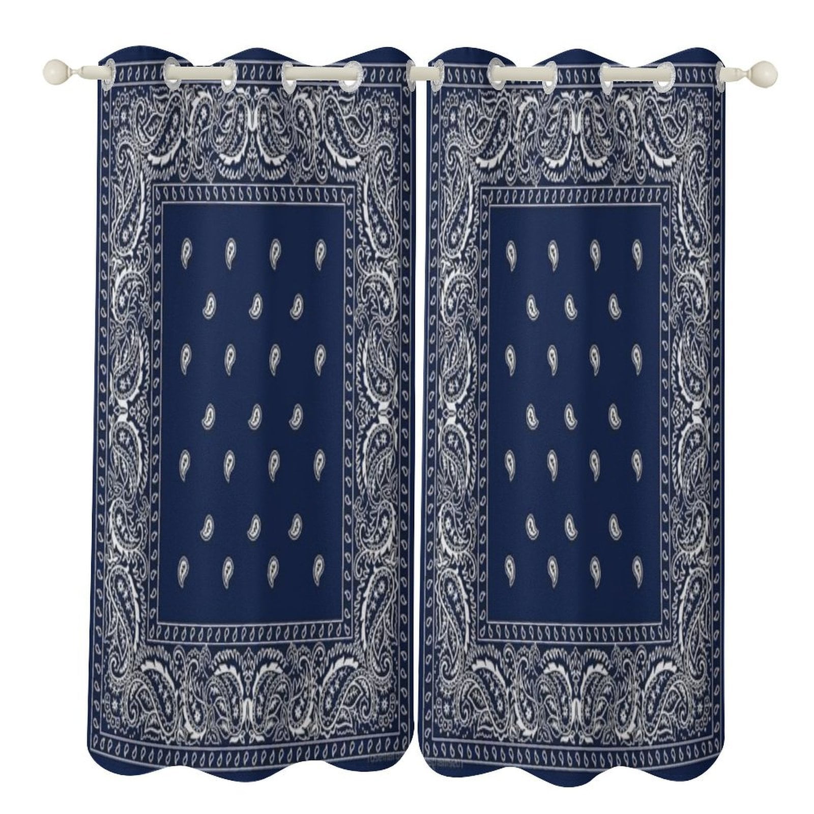 Bandana Pattern 2 Panels Blackout Curtains for Bedroom Living Room ...