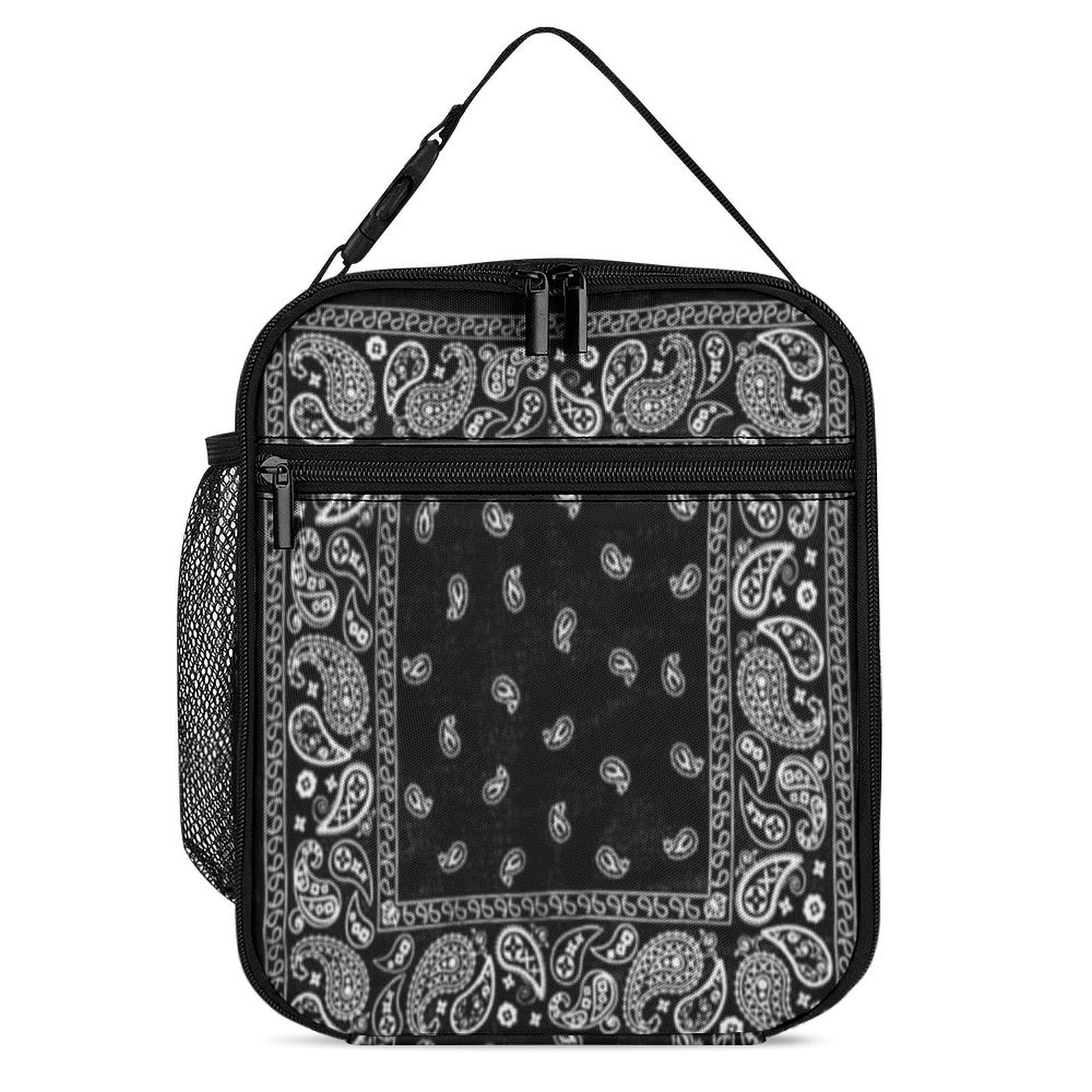 Bandana Pattern Portable Lunch Boxes Women Waterproof Thermal Cooler ...