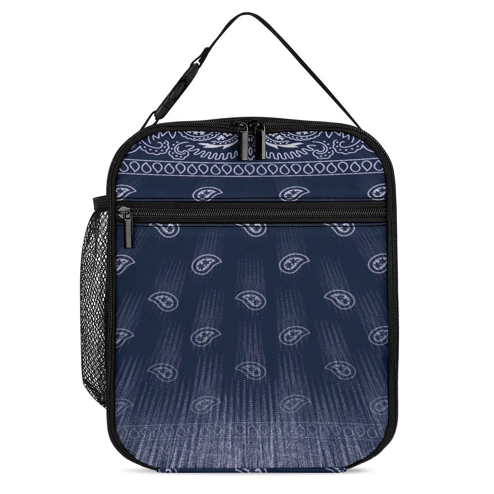 Bandana Pattern Portable Lunch Boxes Women Waterproof Thermal Cooler ...