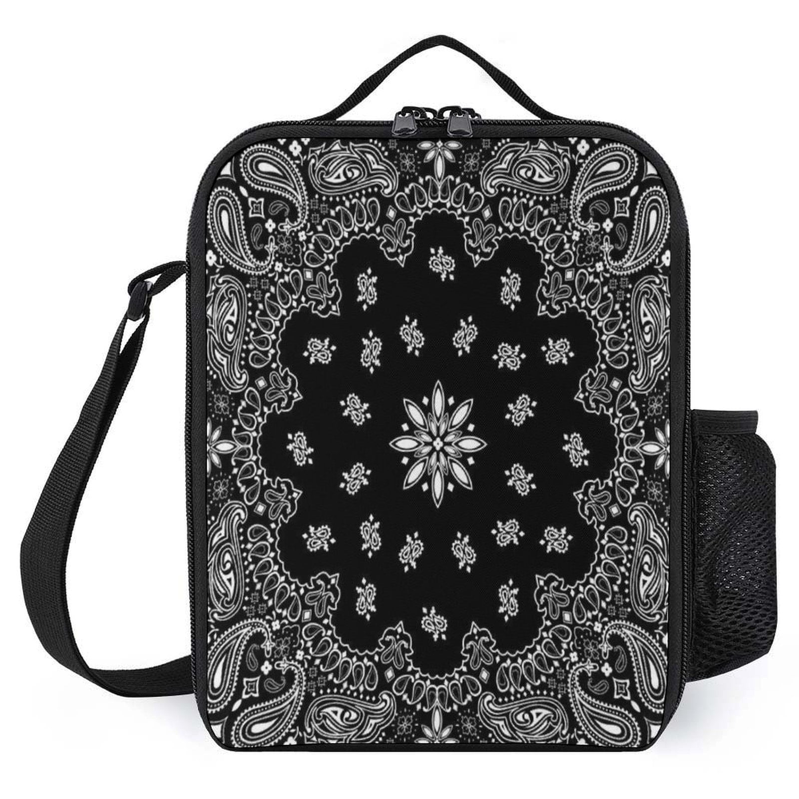 Bandana Pattern Portable Lunch Boxes Women Waterproof Thermal Cooler ...
