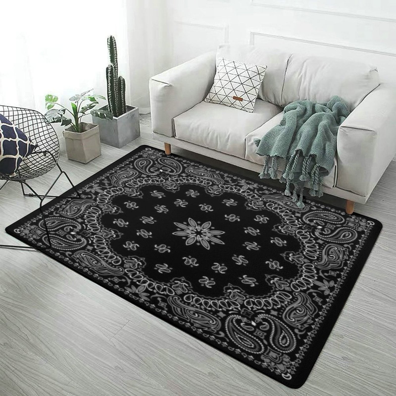 Bandana Pattern Soft Comfy Area Rugs Carpet Suitable for Living Room ...