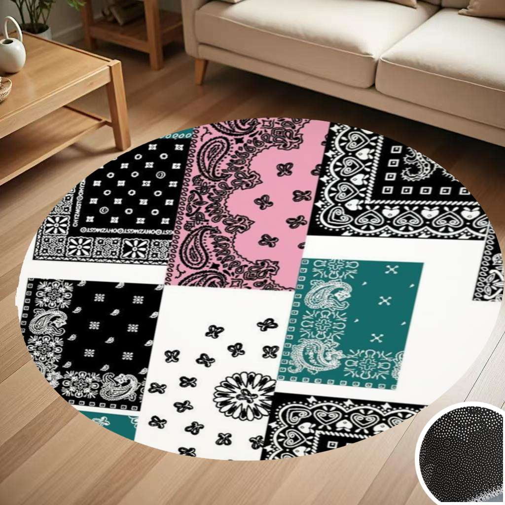Bandana Pattern Variety Pack Round Carpet Living Room Bedroom Home ...
