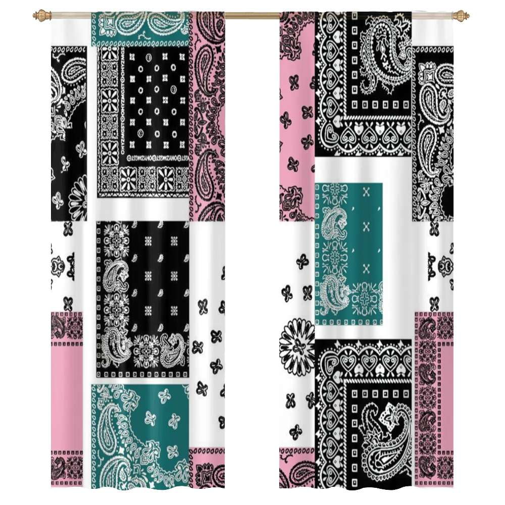 Bandana Pattern Variety Pack Sheer Window Curtains for Living Room ...