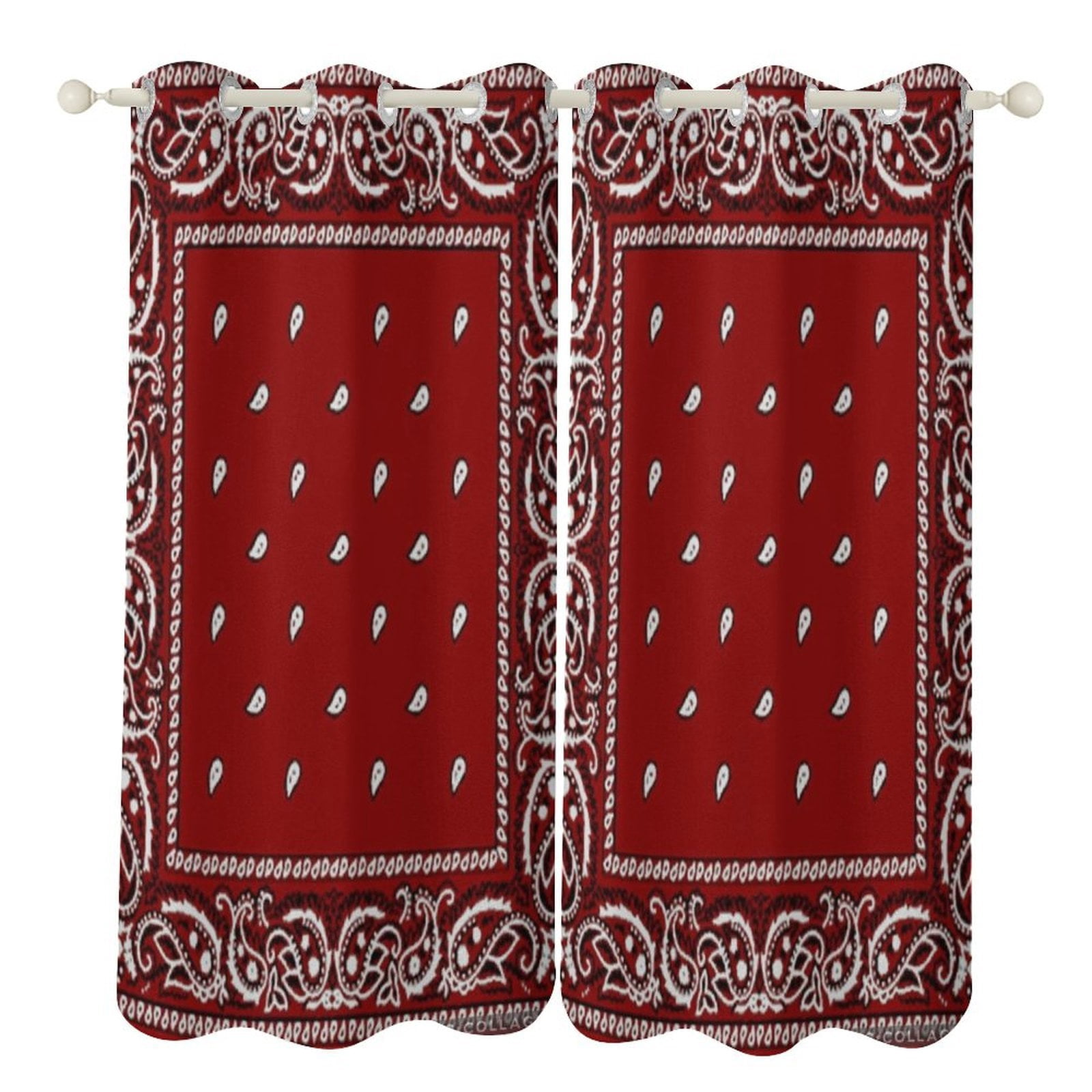 Bandana Pattern Window Blackout Curtain 3d Printed Blackout Curtain ...