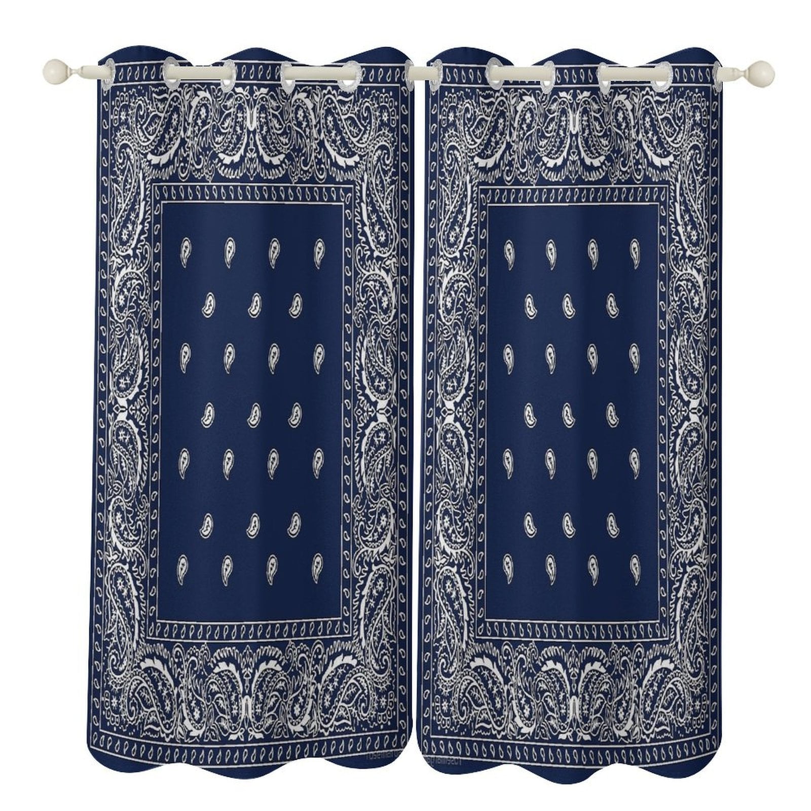 Bandana Pattern Window Blackout Curtain 3d Printed Curtain Bedroom ...