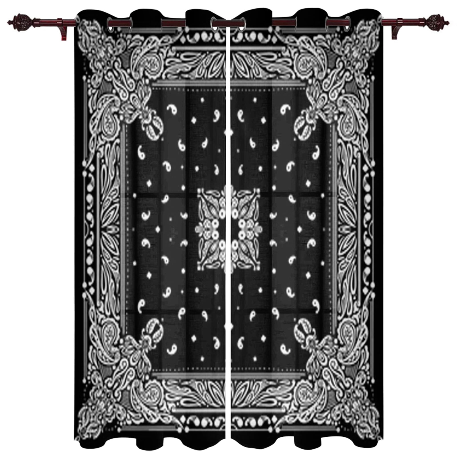 Bandana Pattern Window Curtains Living Room Outdoor Fabric Drapes ...