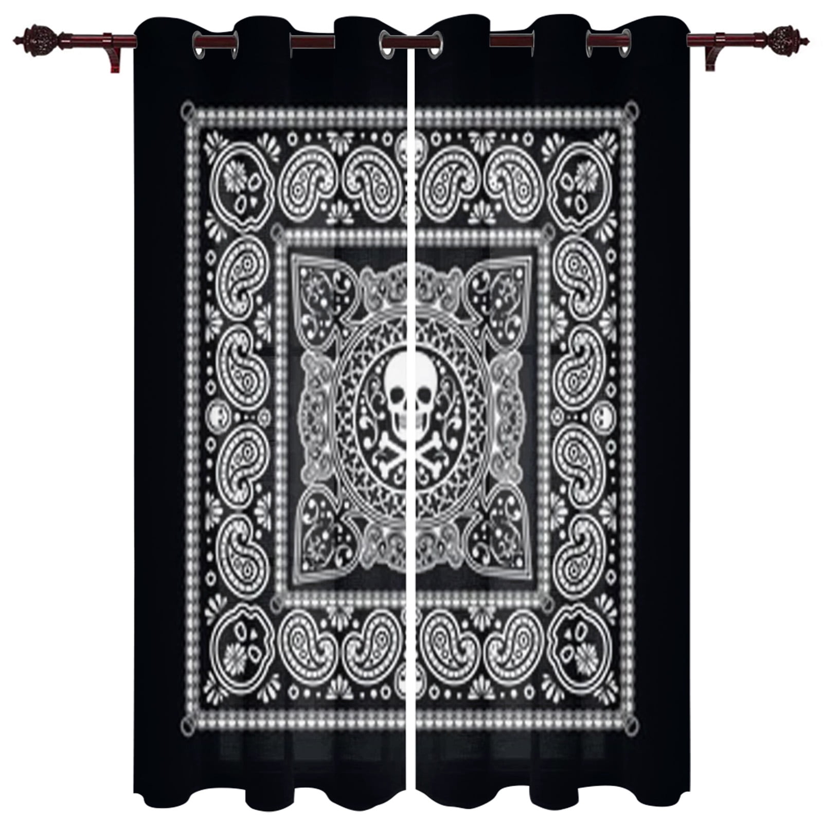 Bandana Pattern Window Curtains Living Room Outdoor Fabric Drapes ...