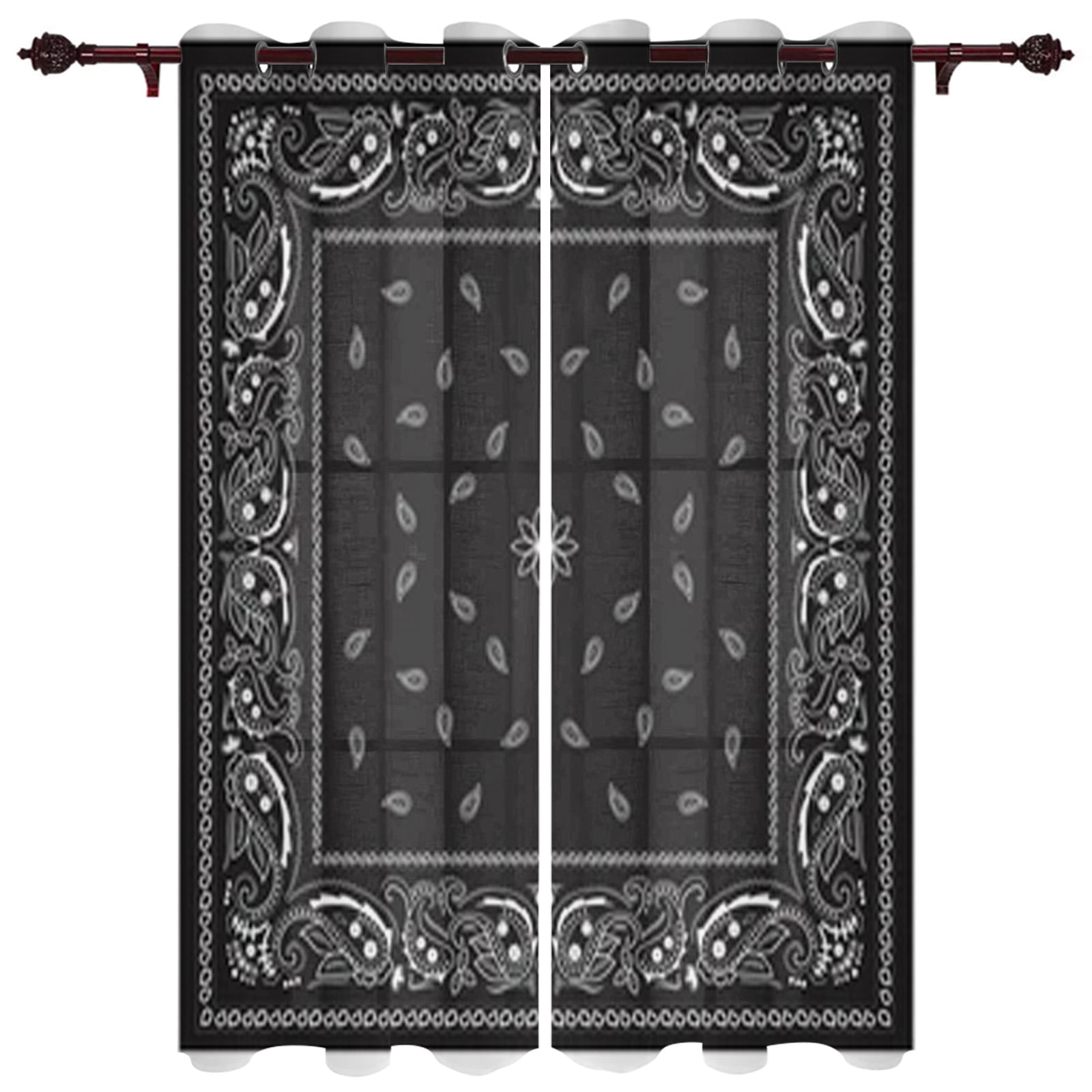 Bandana Pattern Window Curtains Living Room Outdoor Fabric Drapes ...