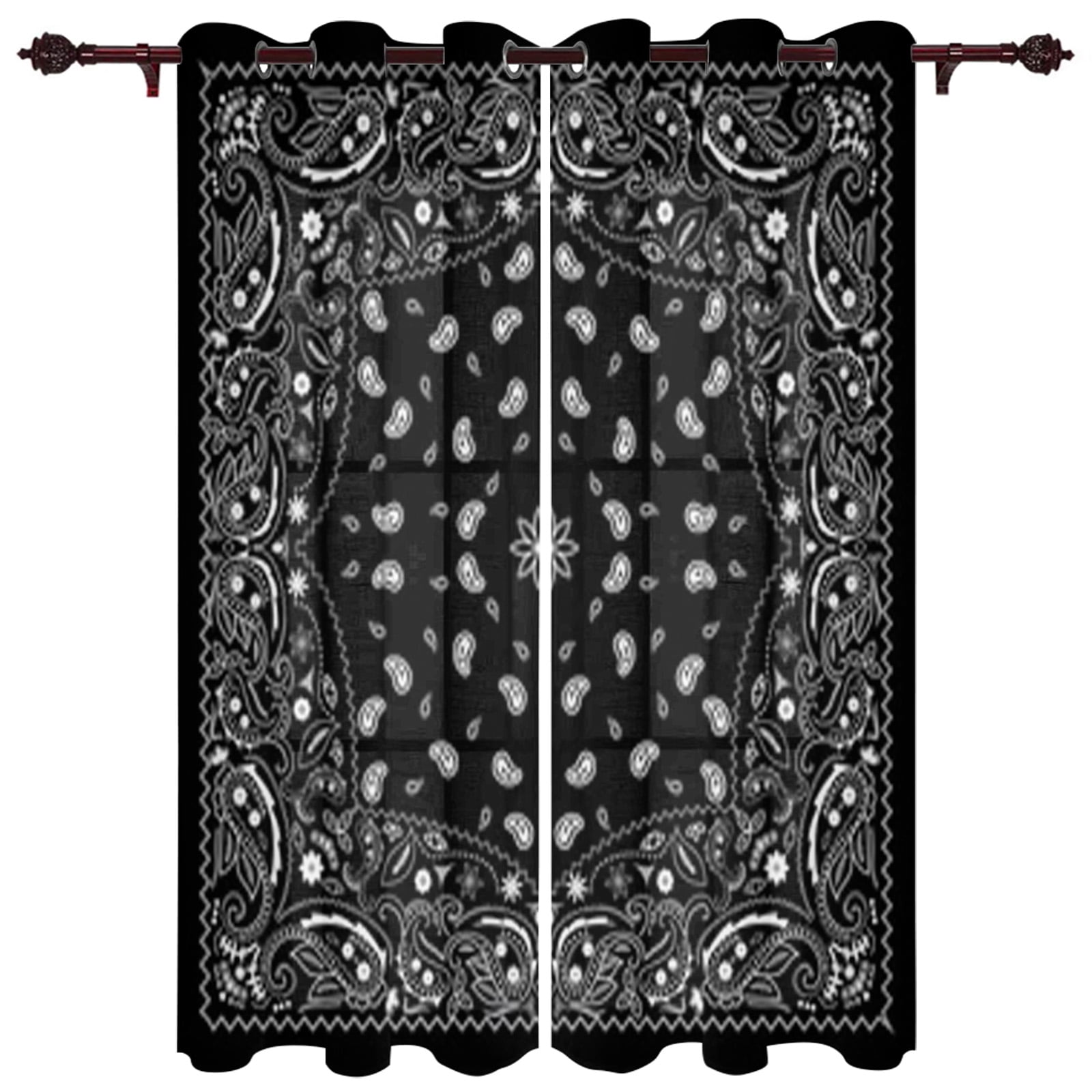 Bandana Pattern Window Curtains Living Room Outdoor Fabric Drapes ...