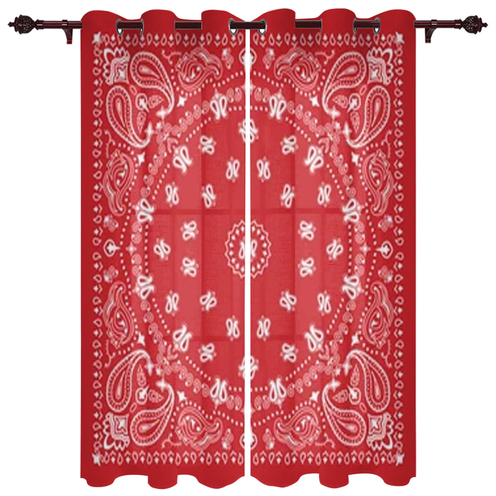 Bandana Pattern Window Curtains Living Room Outdoor Fabric Drapes ...