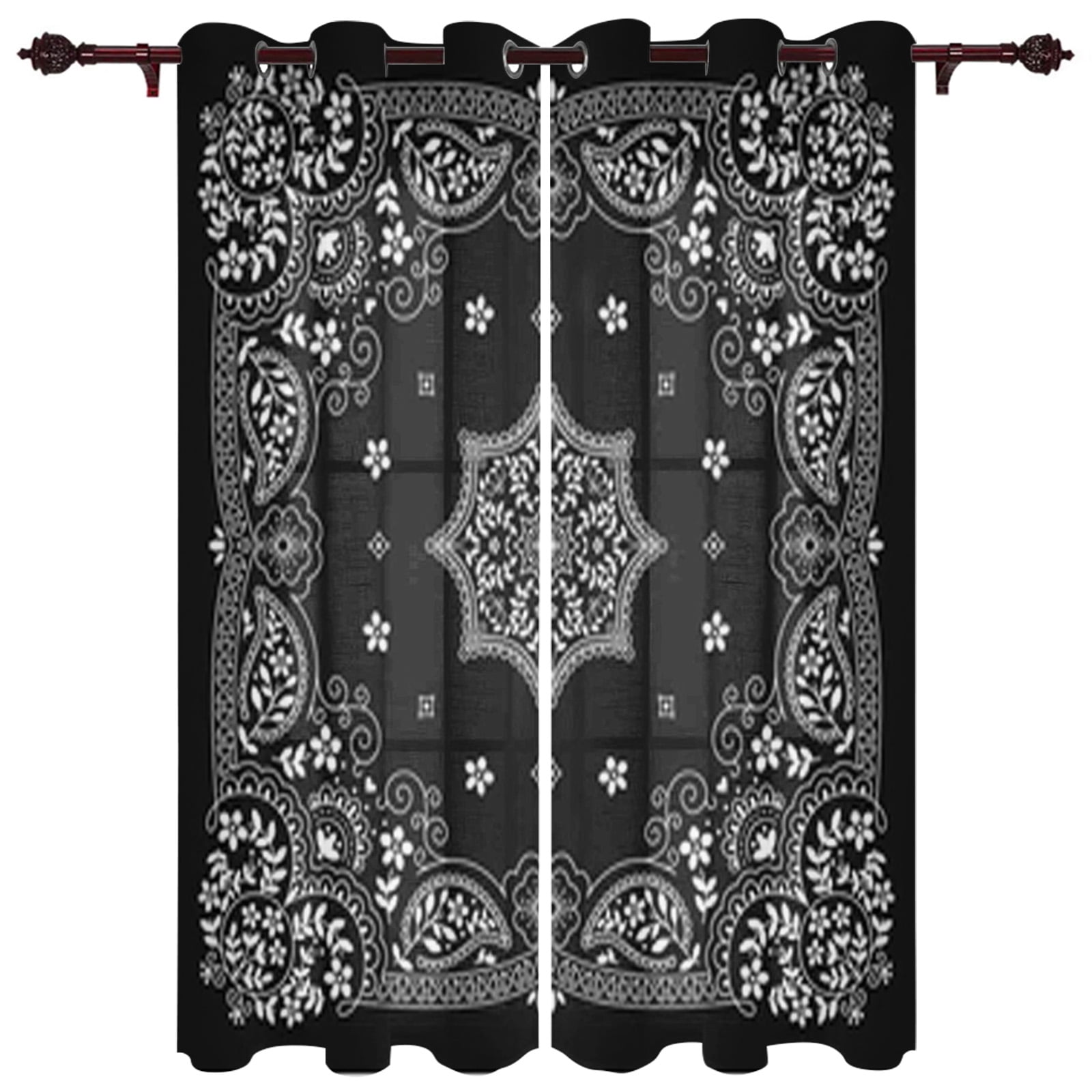 Bandana Pattern Window Curtains Living Room Outdoor Fabric Drapes ...