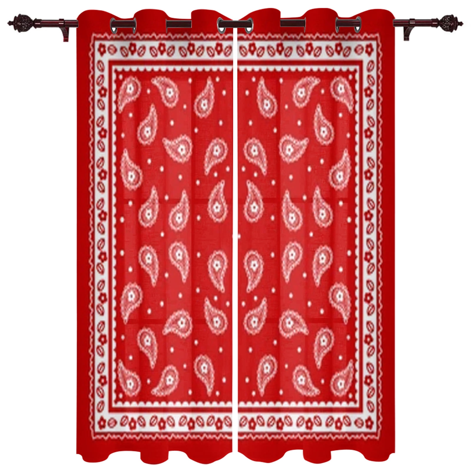 Bandana Pattern Window Curtains Living Room Outdoor Fabric Drapes ...