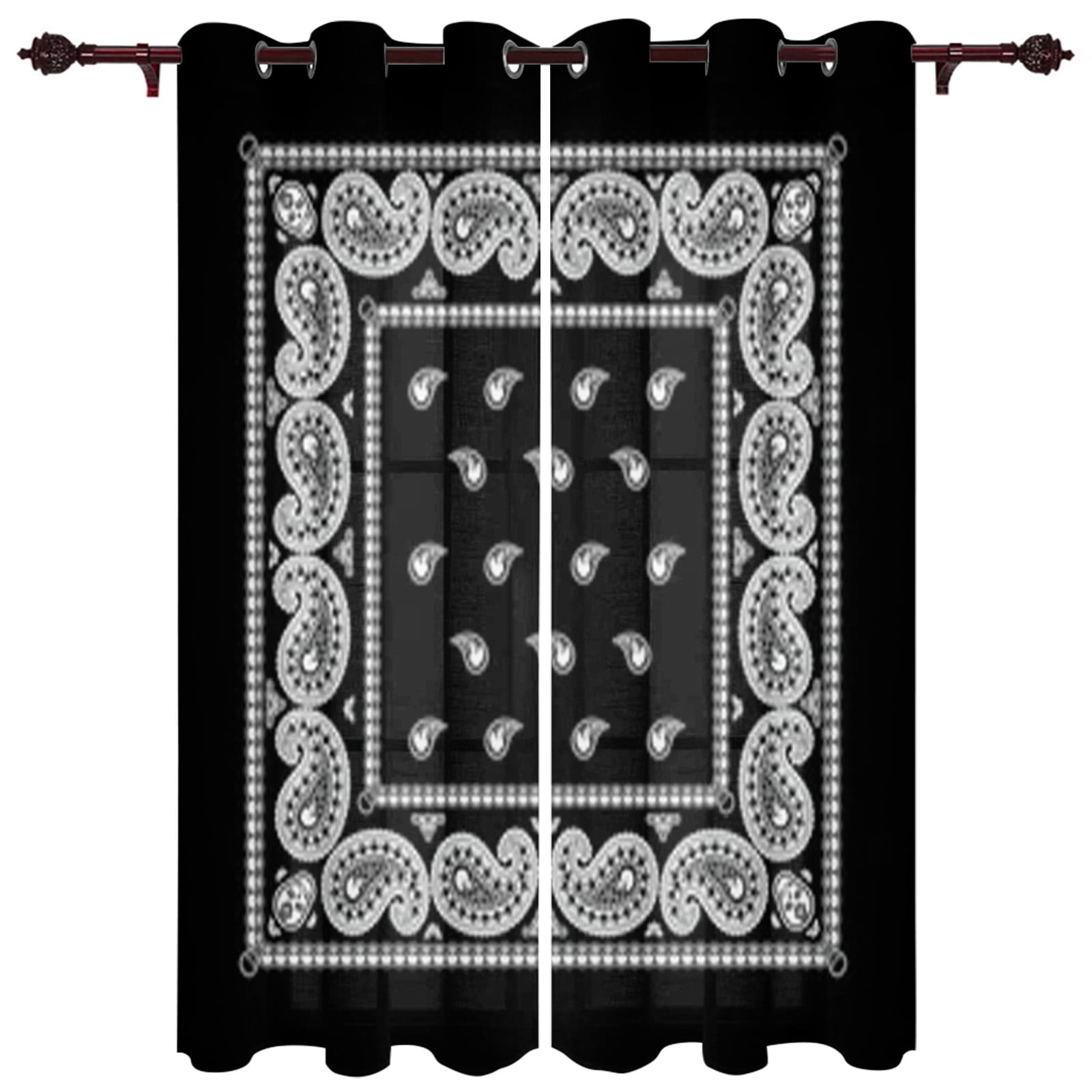 Bandana Pattern Window Curtains Living Room Outdoor Fabric Drapes ...