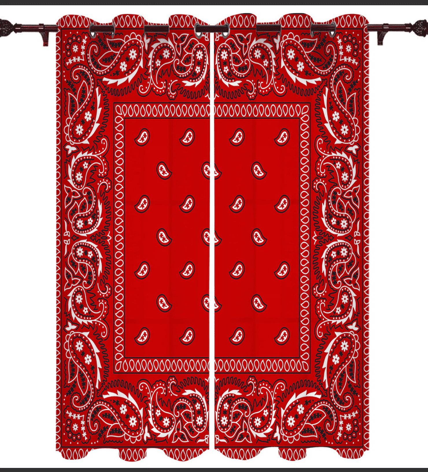 Bandana Pattern Window Curtains Living Room Outdoor Fabric Drapes ...