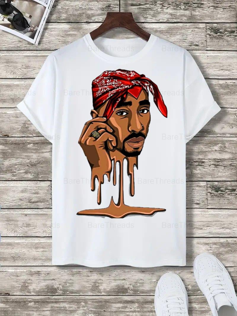 Bandana Portrait Dripping Effect Graphic T-Shirt - Street Style Art ...