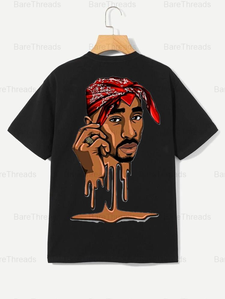 Bandana Portrait Dripping Effect Graphic T-Shirt - Street Style Art ...