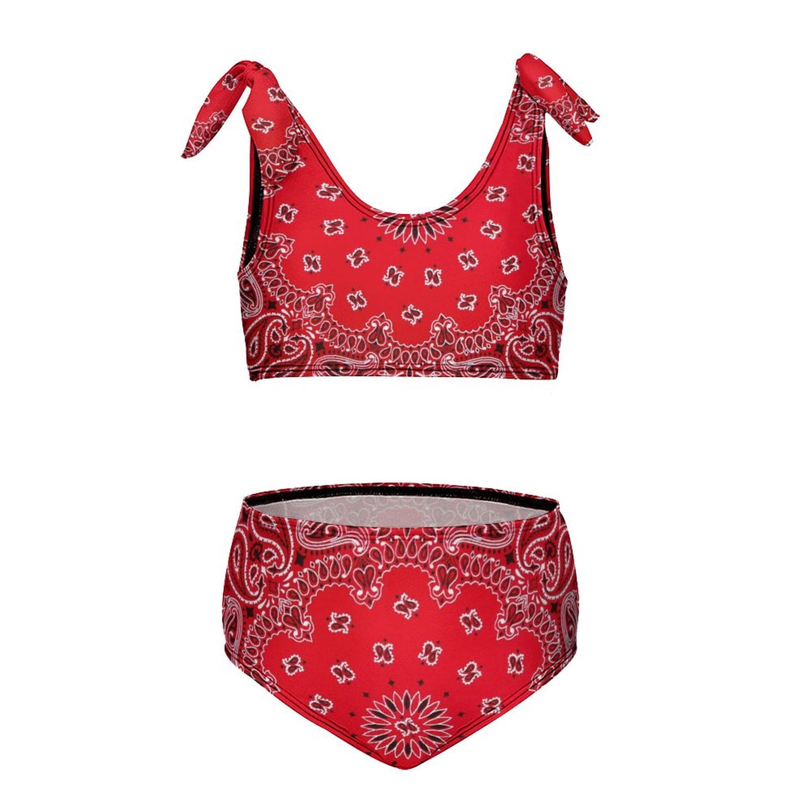 Bandana - Red Art Girl's 2 Piece Bikini Set Beach Sport Swimsuit ...