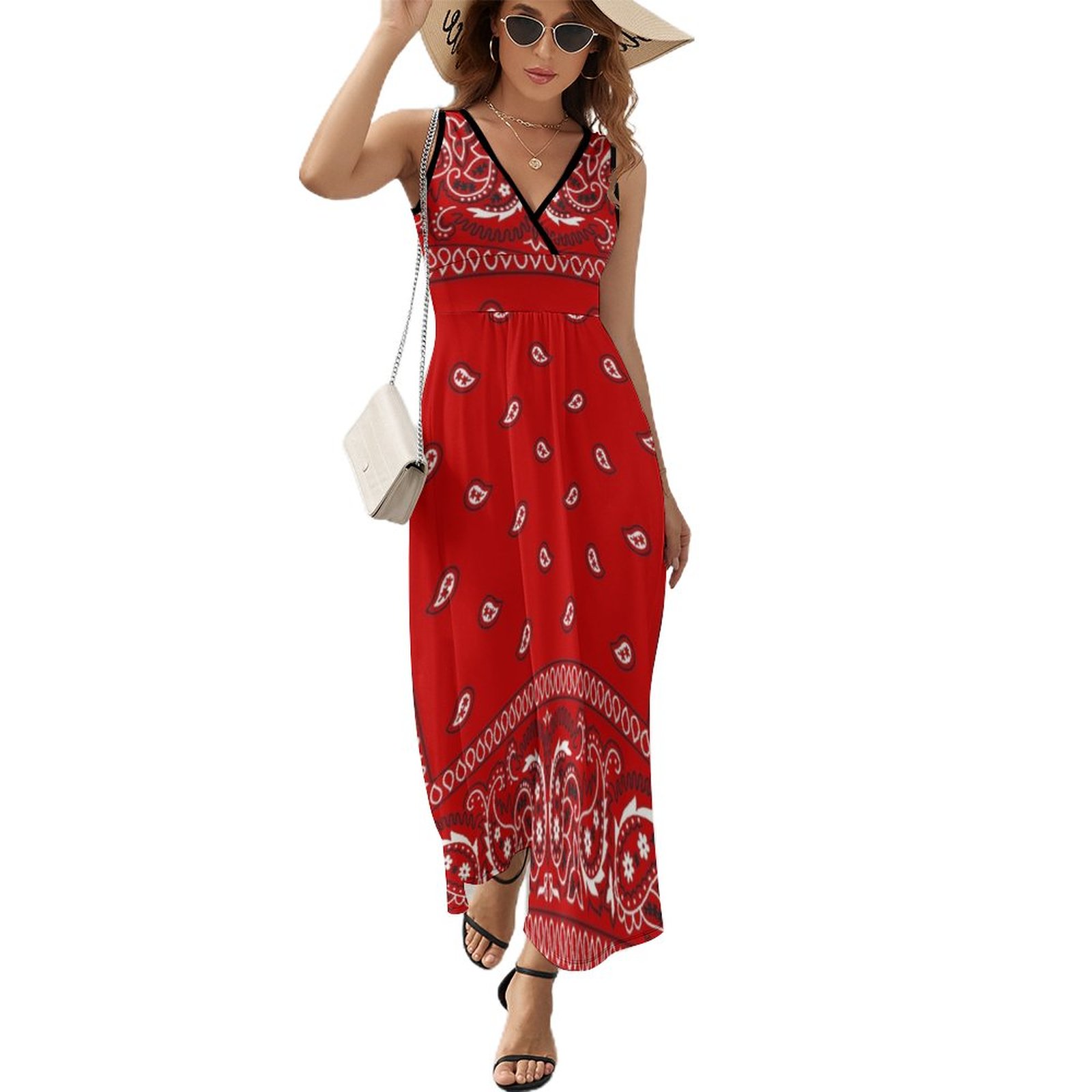 Bandana - Red Sleeveless Dress loose women's dress Dress for girls ...