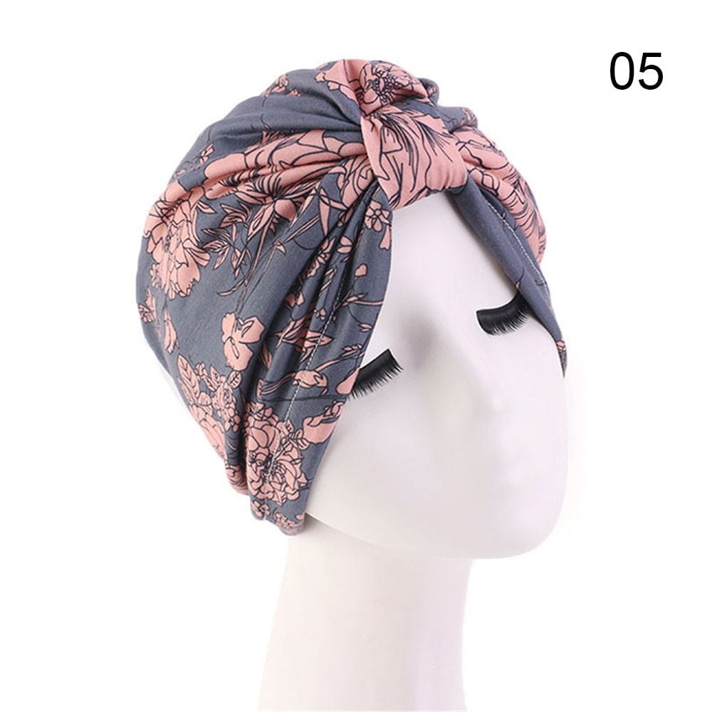Bandana Satin Lining Floral Print Head Cover Wrap Hat Sleep Night Cap ...